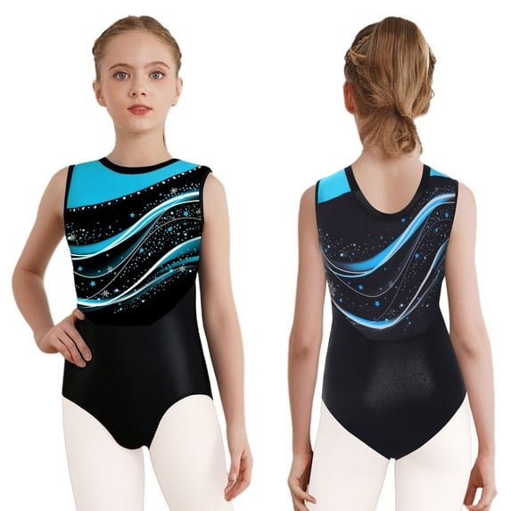 Aislor Girls Gymnastics Leotards Sparkly Sleeveless Unitard Biketard Sleeveless Figure Skating ...
