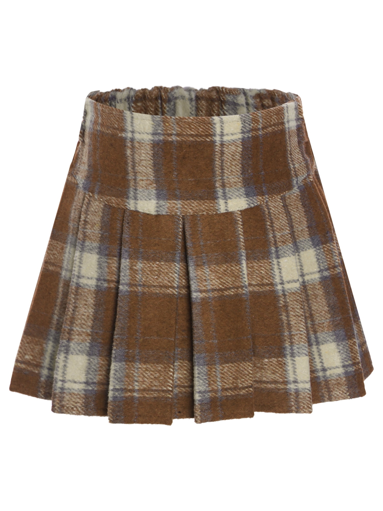 Aislor Girls Kids Pleated Plaid Mini Skorts School Cheer Leader Uniform ...