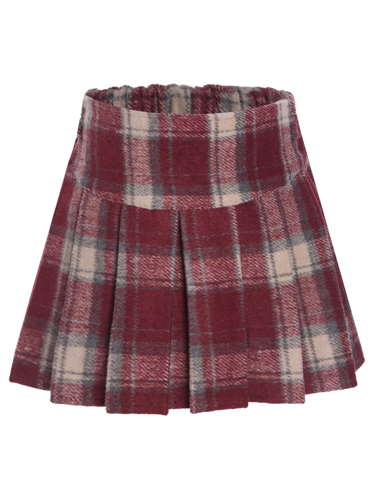 Aislor Girls Kids Pleated Plaid Mini Skorts School Cheer Leader Uniform ...