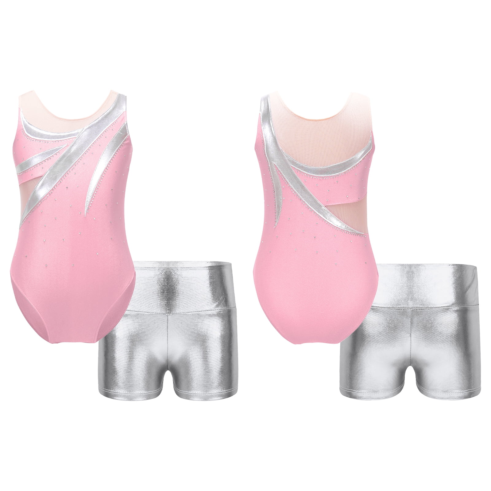 Aislor Girls Kids Shiny Metallic Sleeveless Leotard Athletic Tank Top ...