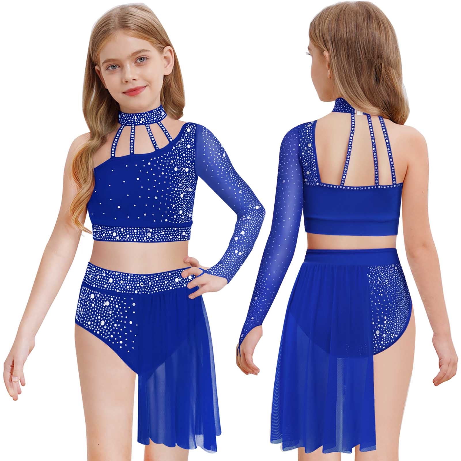 Aislor Girls Lyrical Costume Two Pieces Dance Outfit Ballet Gymnastics ...