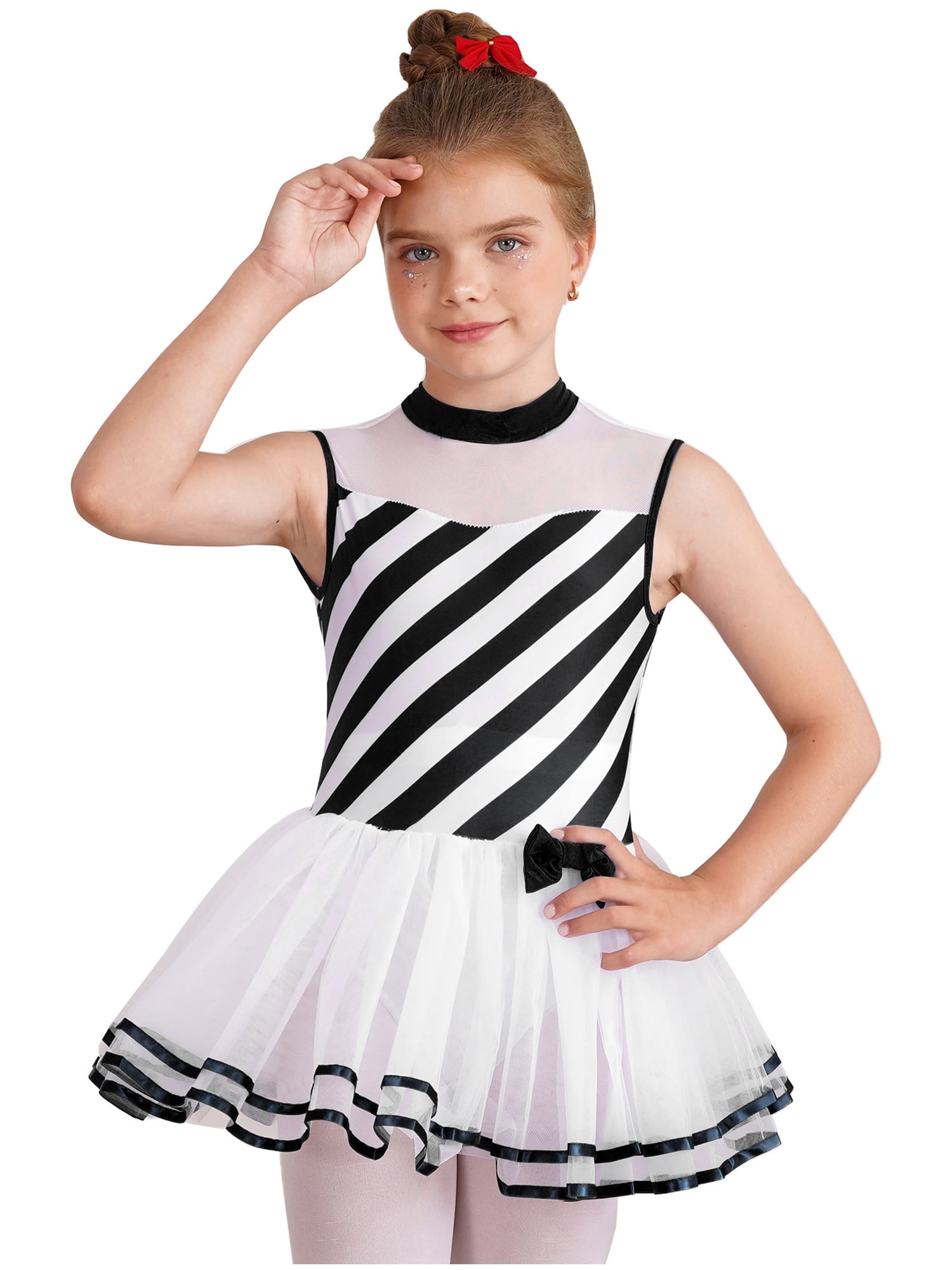 Aislor Girls Mock Neck Tutu Dress Ballet Dance Leotard Ballerina ...