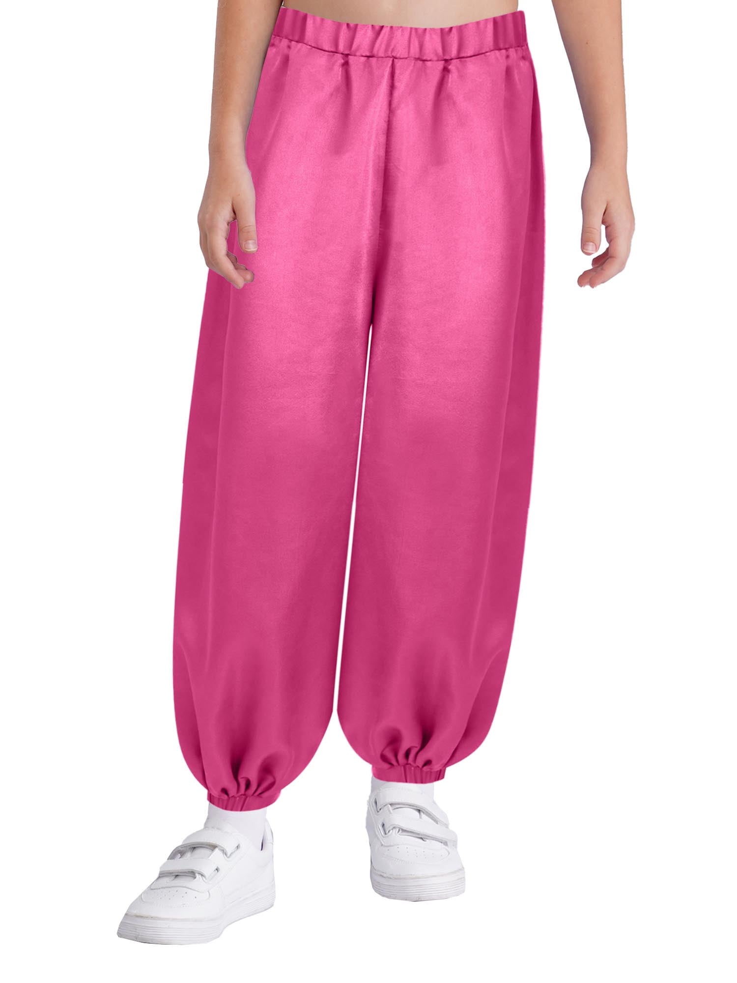 Aislor Girls Satin Bloomers Belly Dance Loose Solid Color Harem Pants ...