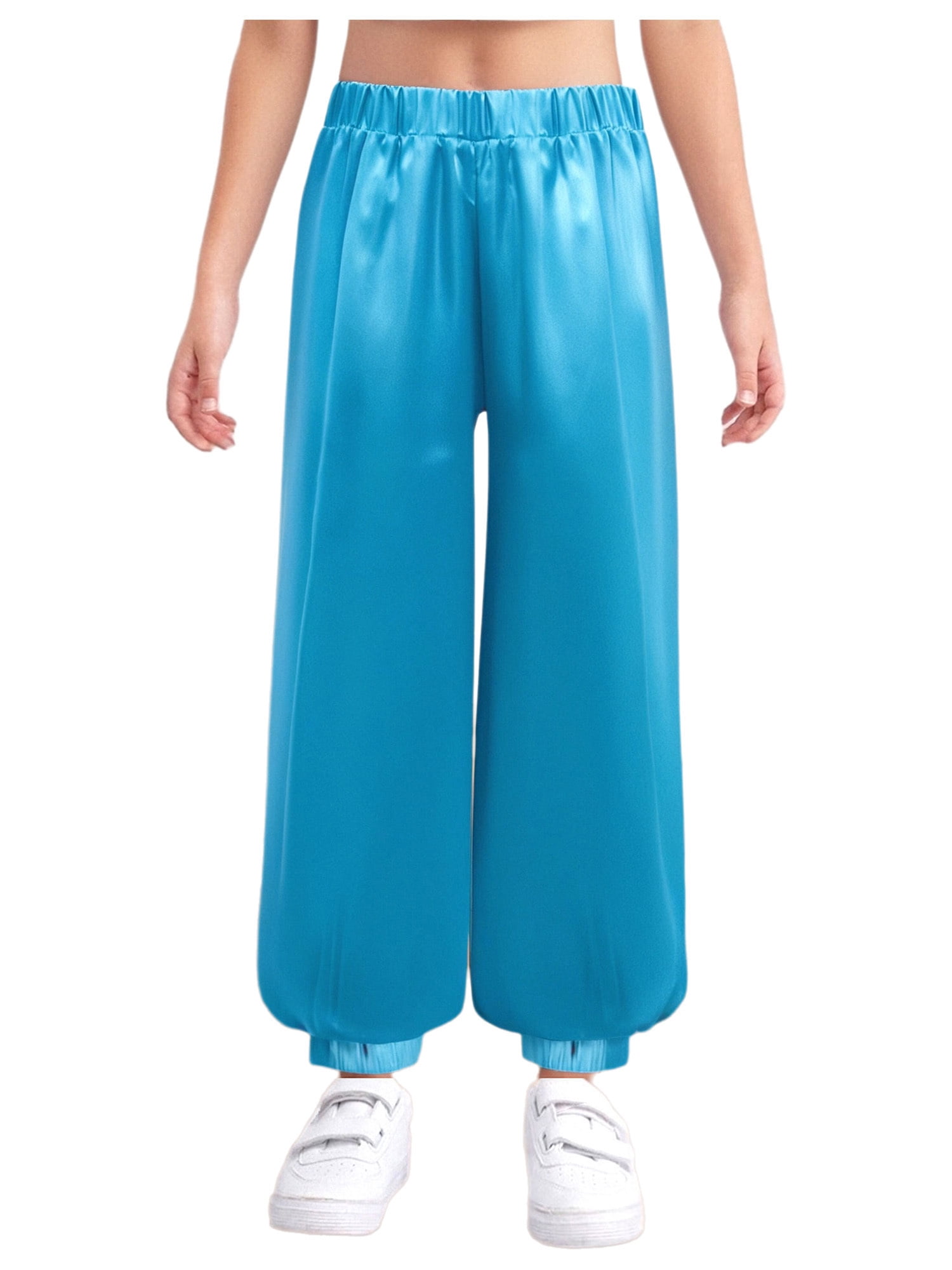 Aislor Girls Satin Bloomers Belly Dance Loose Solid Color Harem Pants ...