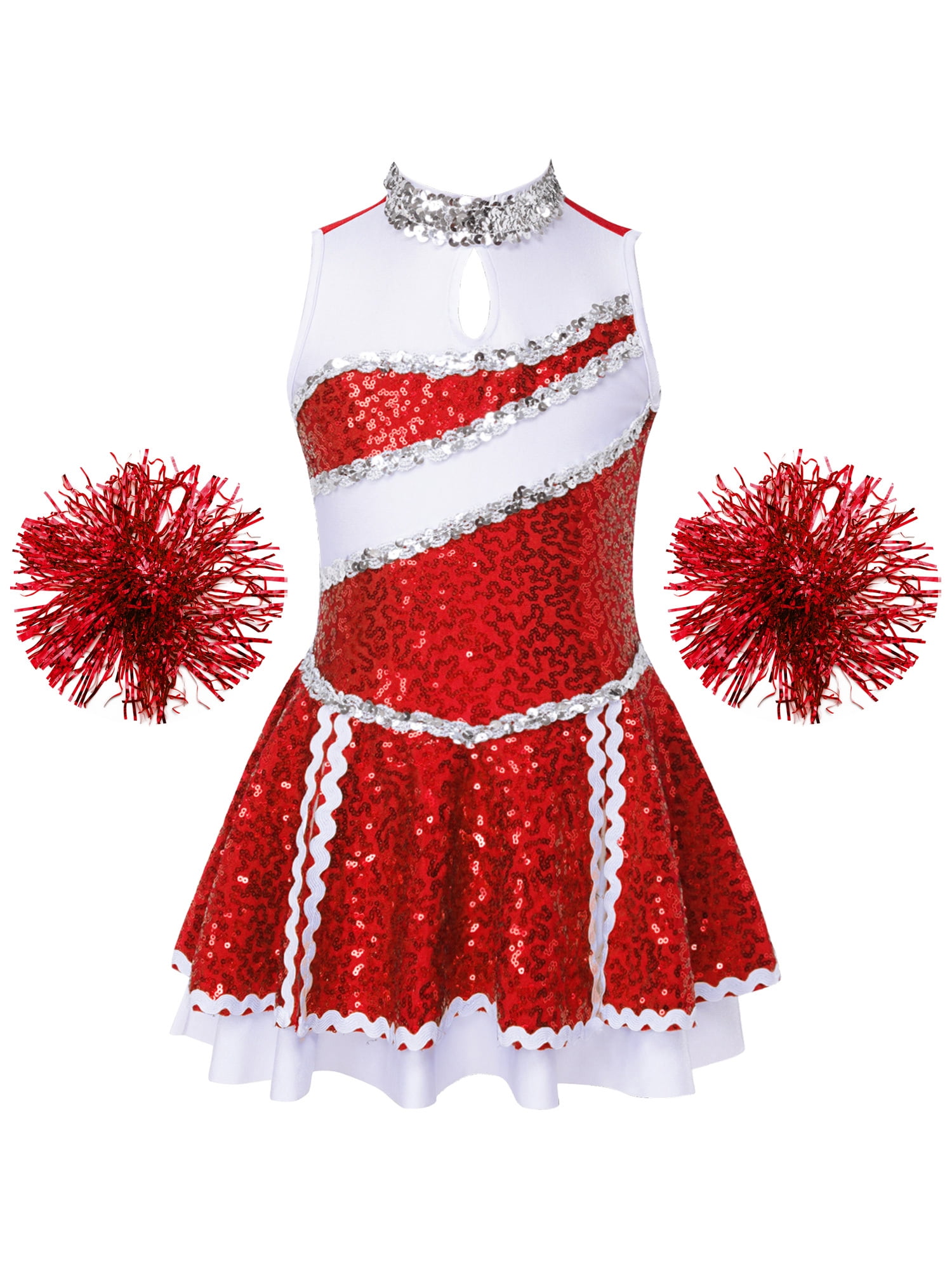 Aislor Girls Sequins Cheerleading Uniform Cheer Leader Outfits ...