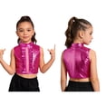 Aislor Girls Sequins Dance Tops Party Cha-cha Performance Competition ...