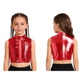 Aislor Girls Sequins Dance Tops Party Cha-cha Performance Competition ...
