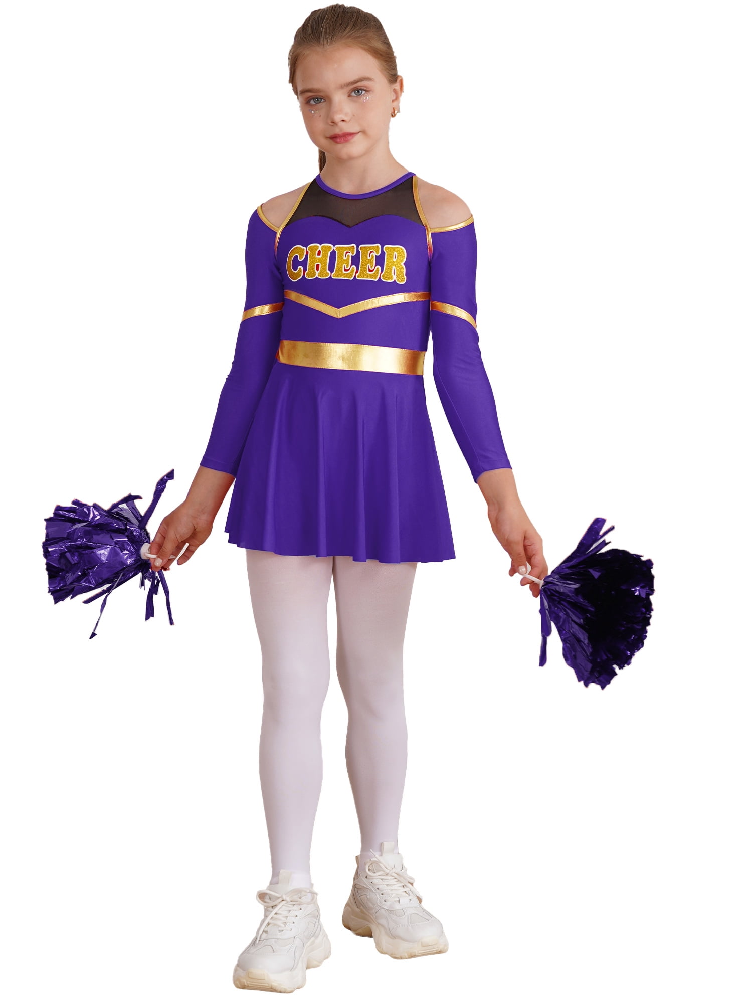 Aislor Girls Shiny Cheerleading Dance Dress Cheer Leader Birthday Party ...