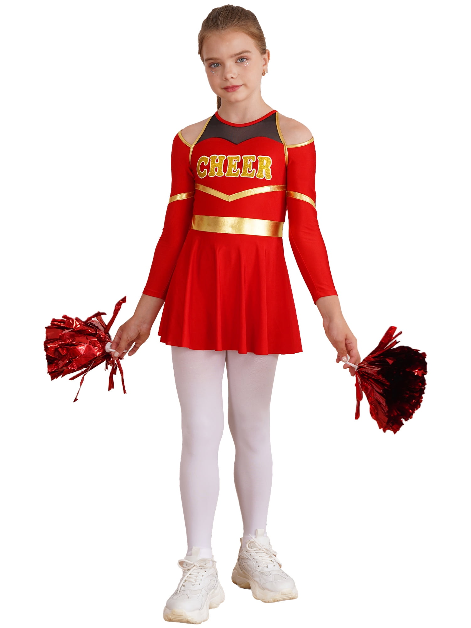 Aislor Girls Shiny Cheerleading Dance Dress Cheer Leader Birthday Party ...