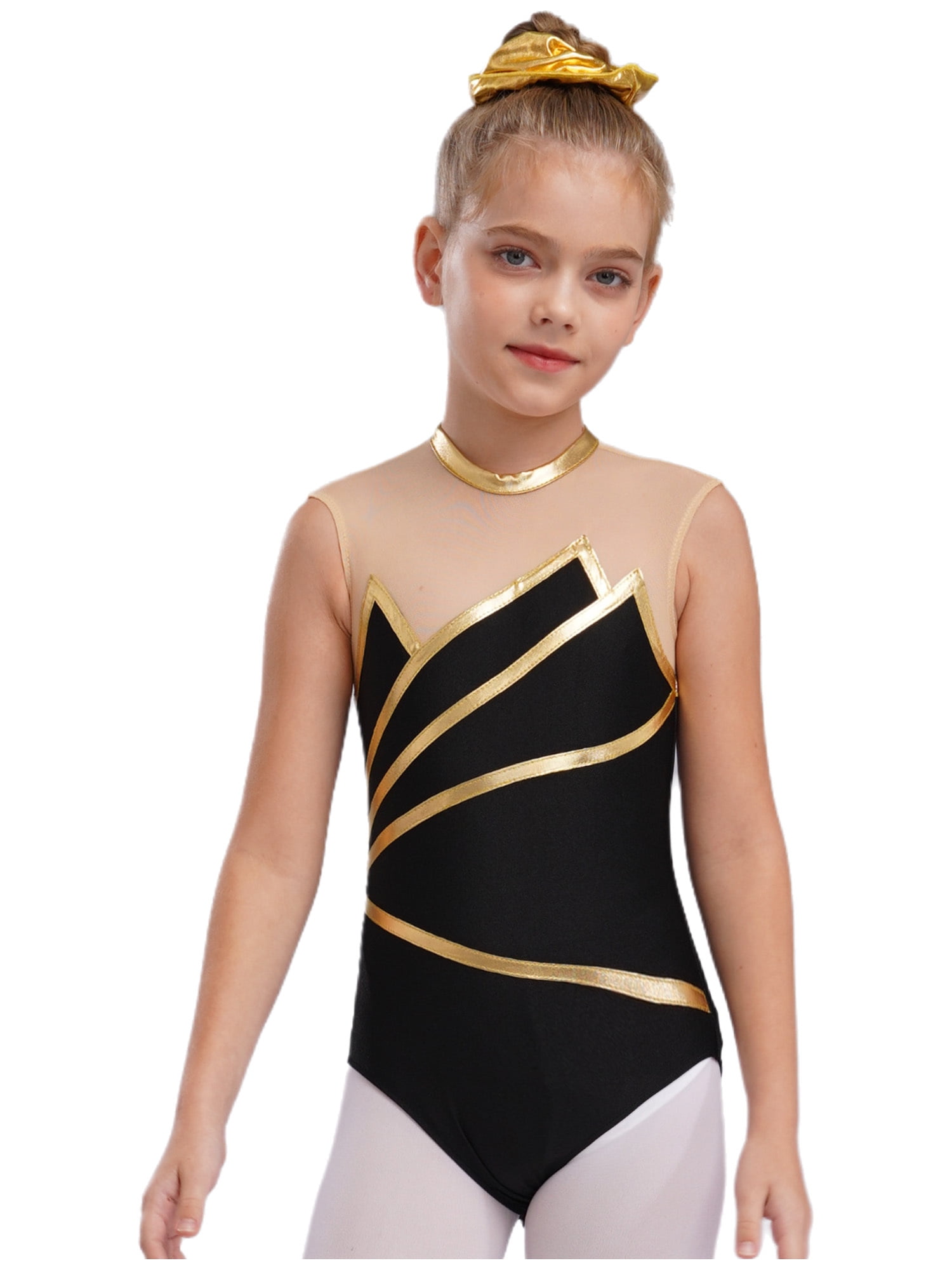 Aislor Girls Sleeveless Gymnastics Ballet Dance Leotard Sparkly Unitard ...