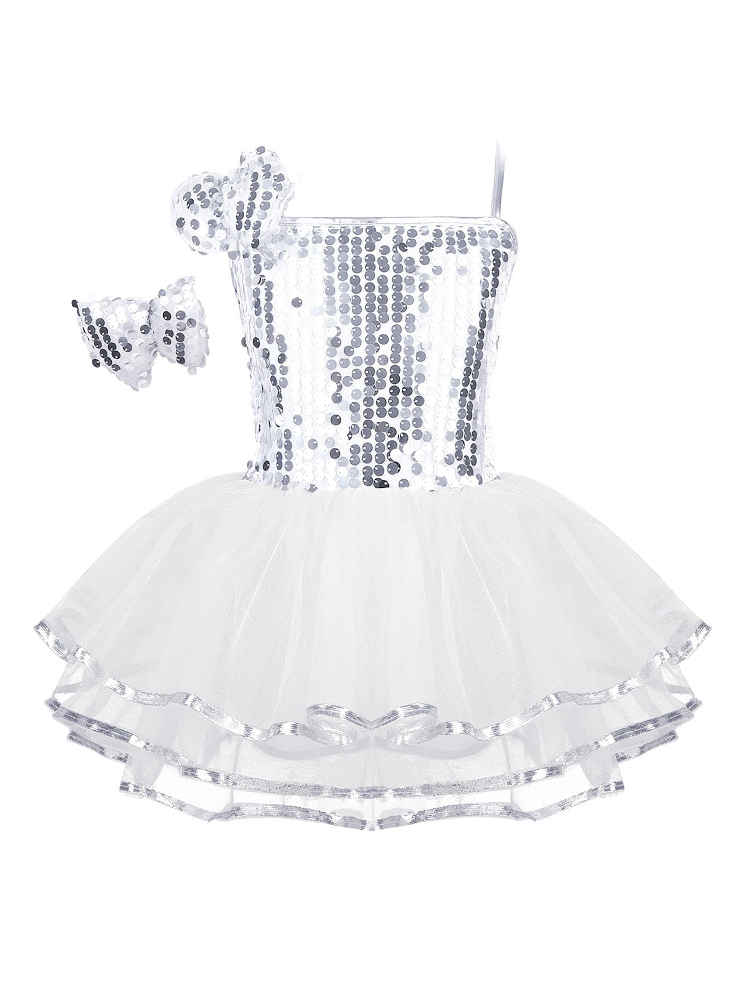 Aislor Girls Sparkly Sequins Camisole Ballet Dancing Dress Tutu Dance ...