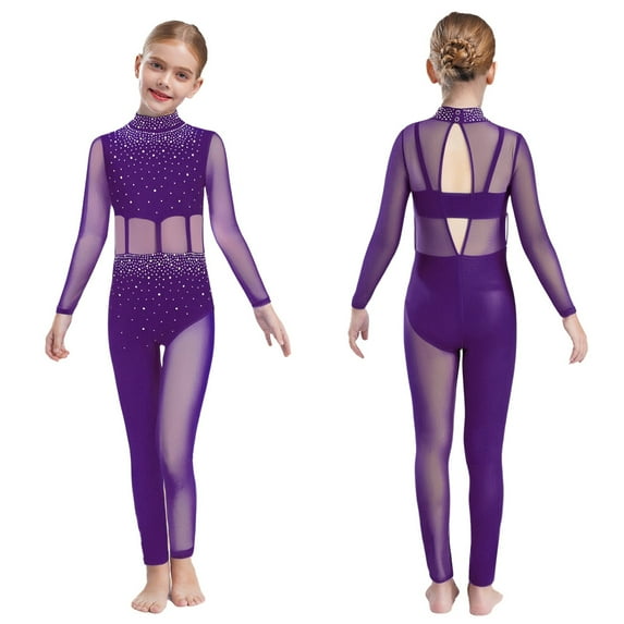 Aislor Gymnastics Jumpsuit for Girls Skating Bodysuit Figure Skating ...