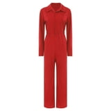 Aislor Jumpsuits for Women Button Coverall Casual Solid Color Turn-Down ...
