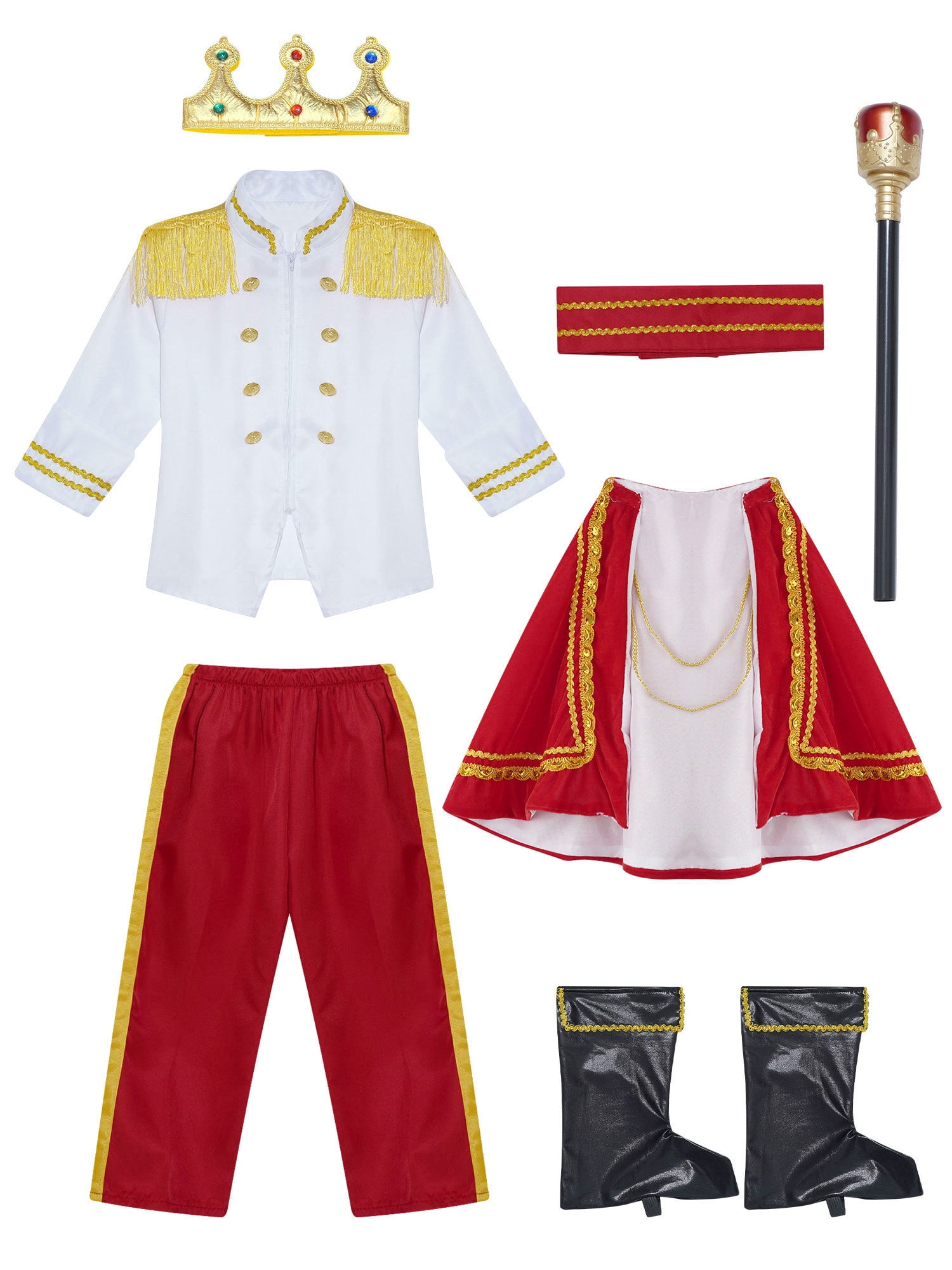 Aislor Kid Boys King Cosplay Costumes Halloween Carnival Medieval Royal ...