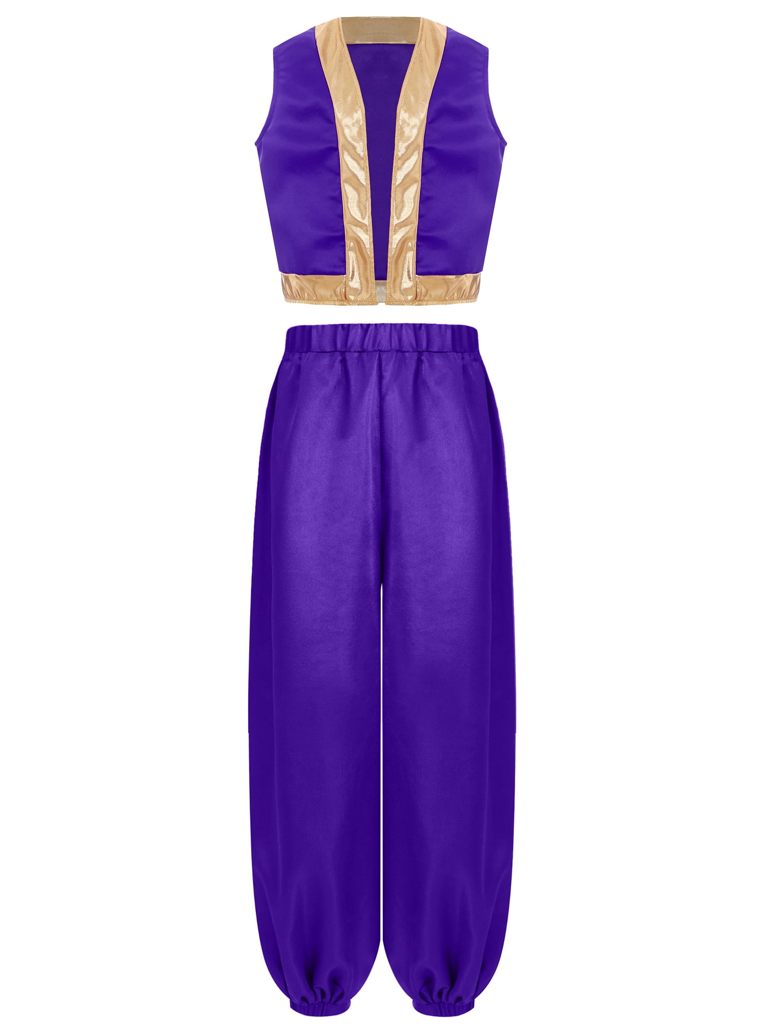 Aislor Kids Boys Arabian Prince Street Rats Costume Gold Trim Waistcoat ...