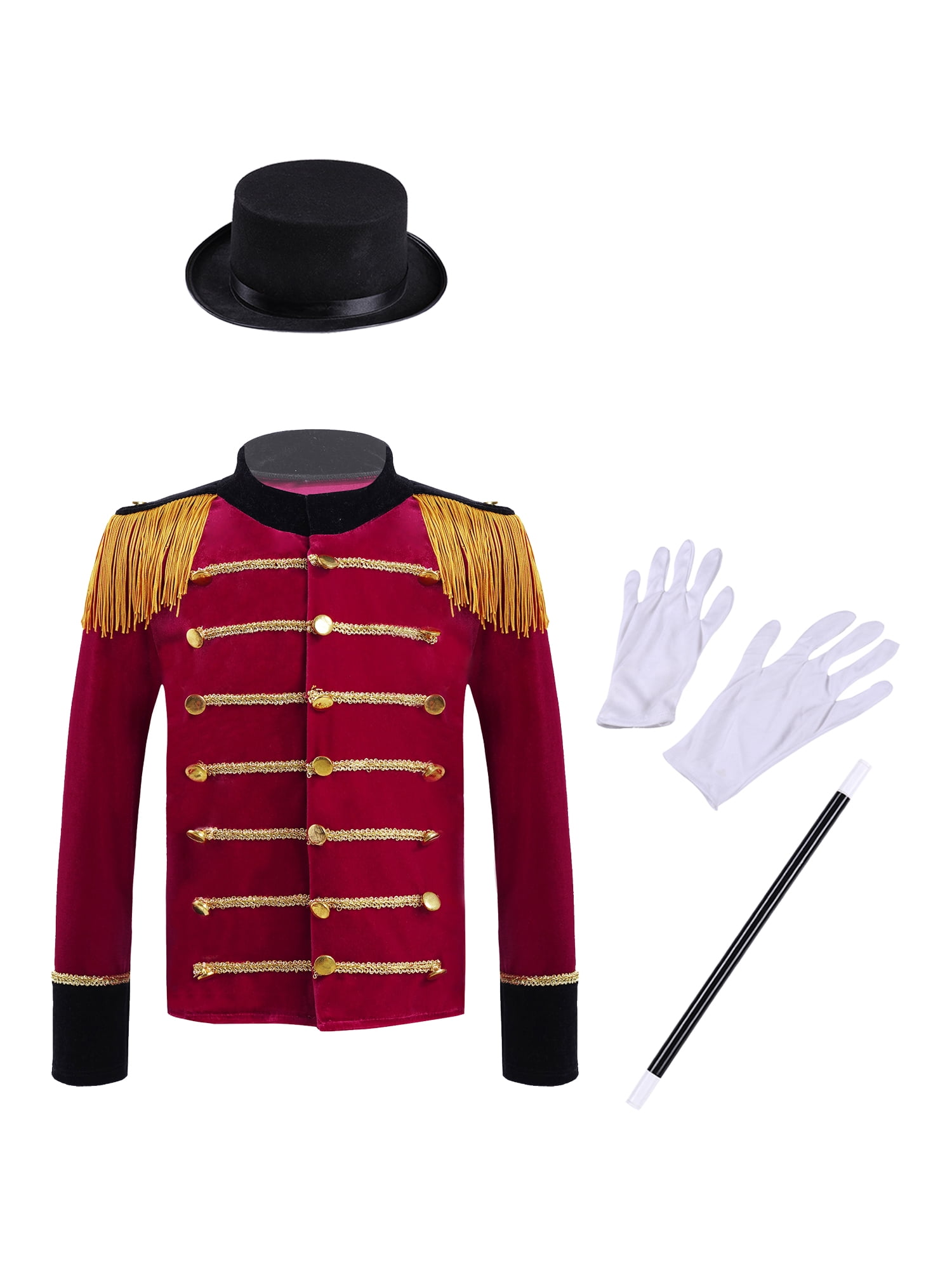 Aislor Kids Boys Blazers Tops with Hat Magic Wand Gloves Halloween ...