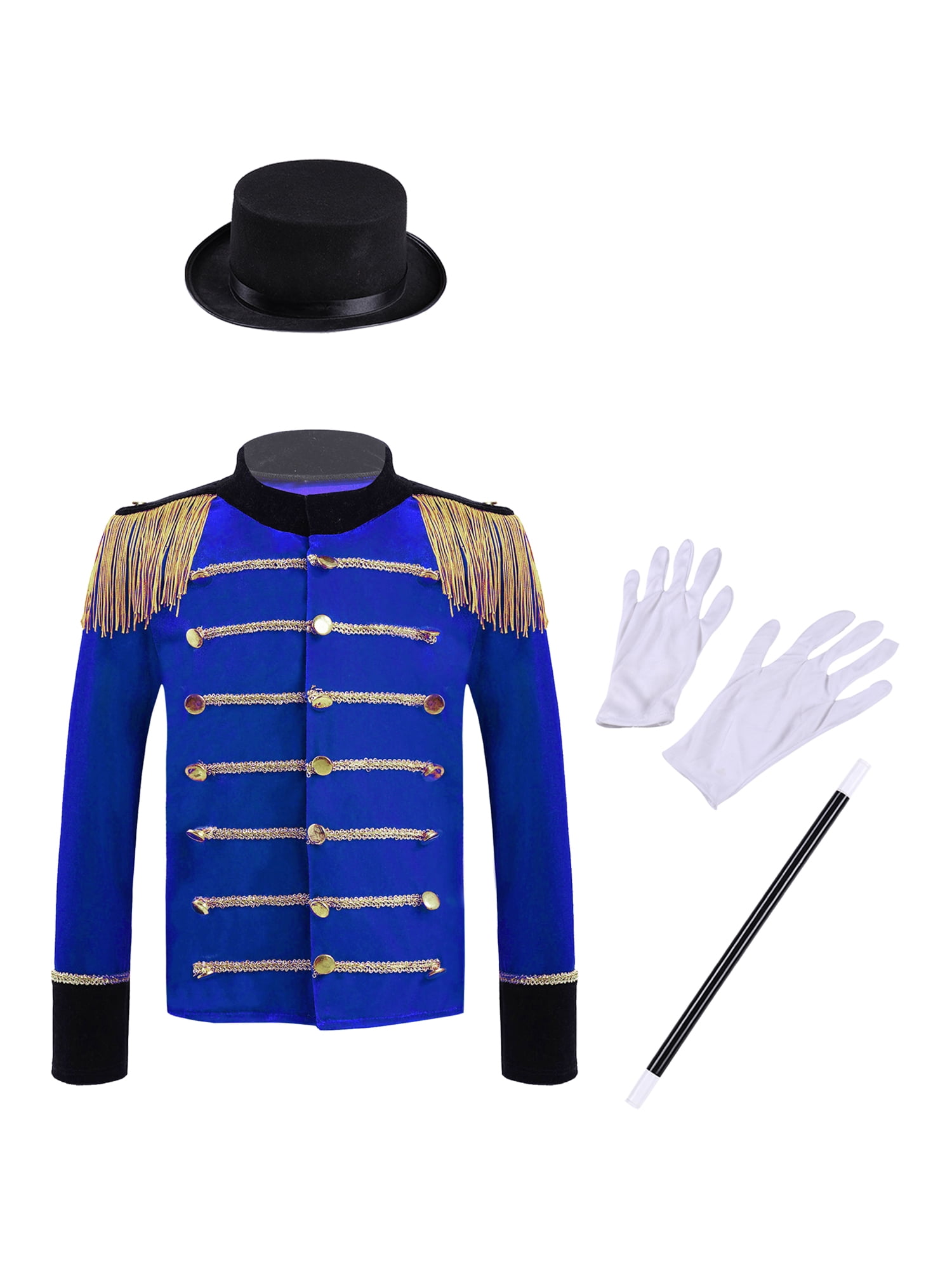 Aislor Kids Boys Blazers Tops with Hat Magic Wand Gloves Halloween ...