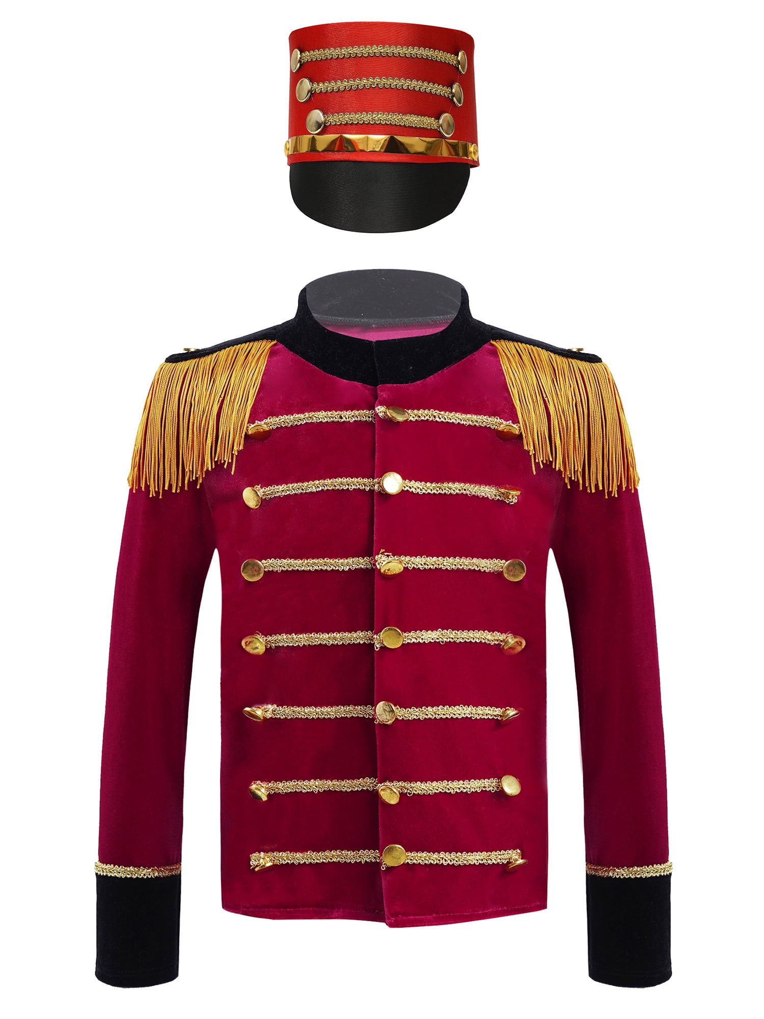 Aislor Kids Boys Drummer Marching Band Halloween Costume Solider Long ...
