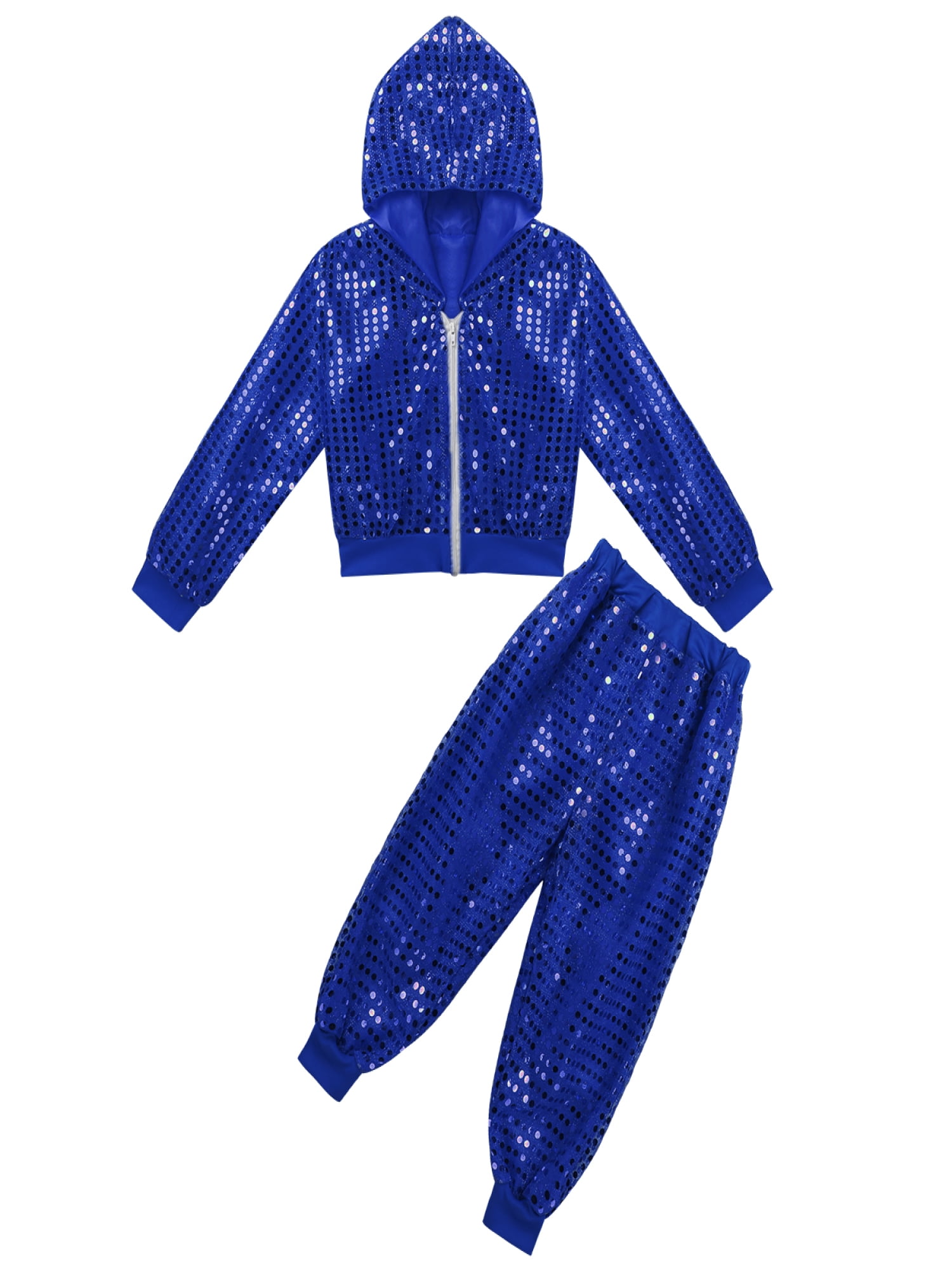 Aislor Kids Boys Girls Hip-hop Jazz Stage Performace Sequins Hooded ...