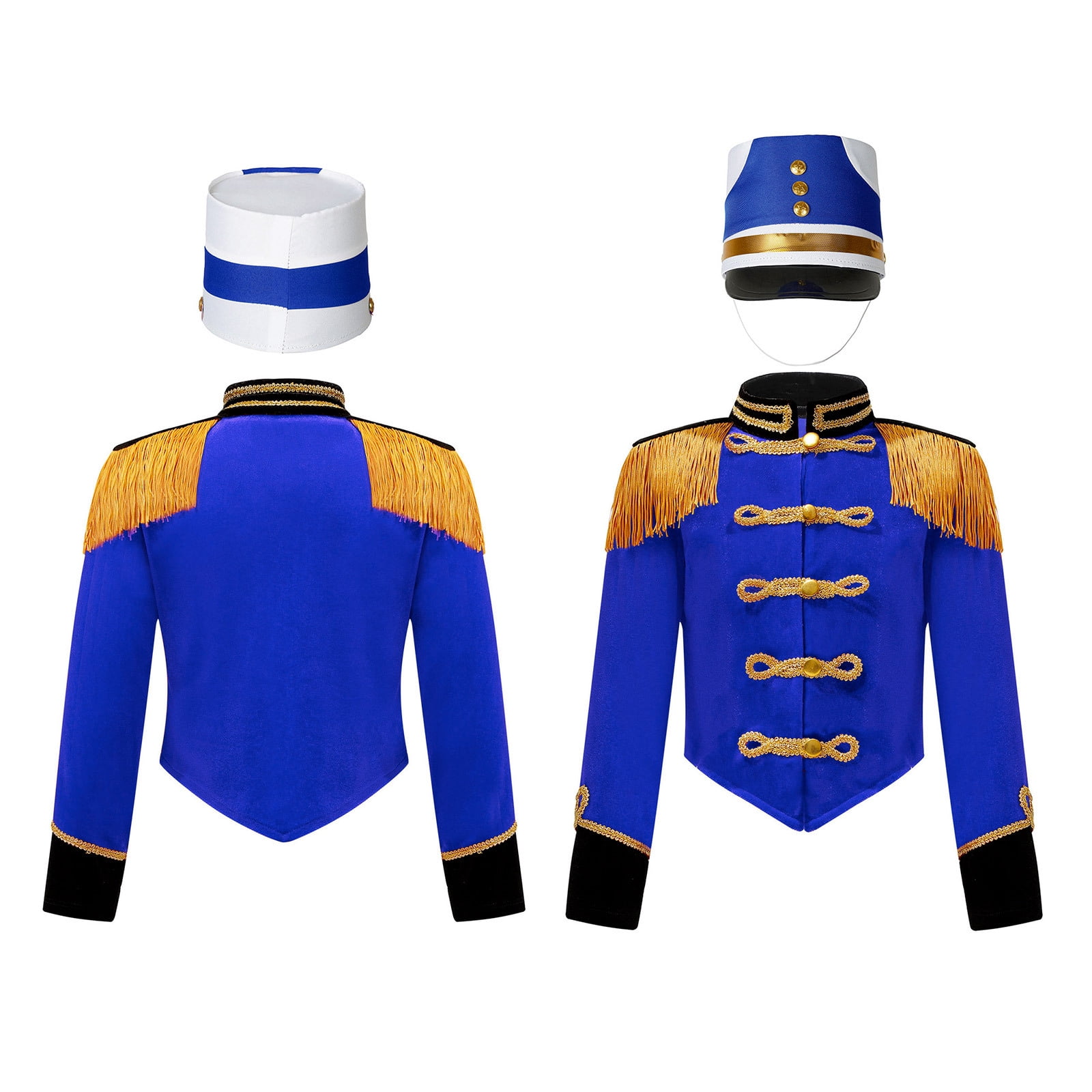 Aislor Kids Boys Girls Marching Band Drum Major Uniform Tassel Jacket ...