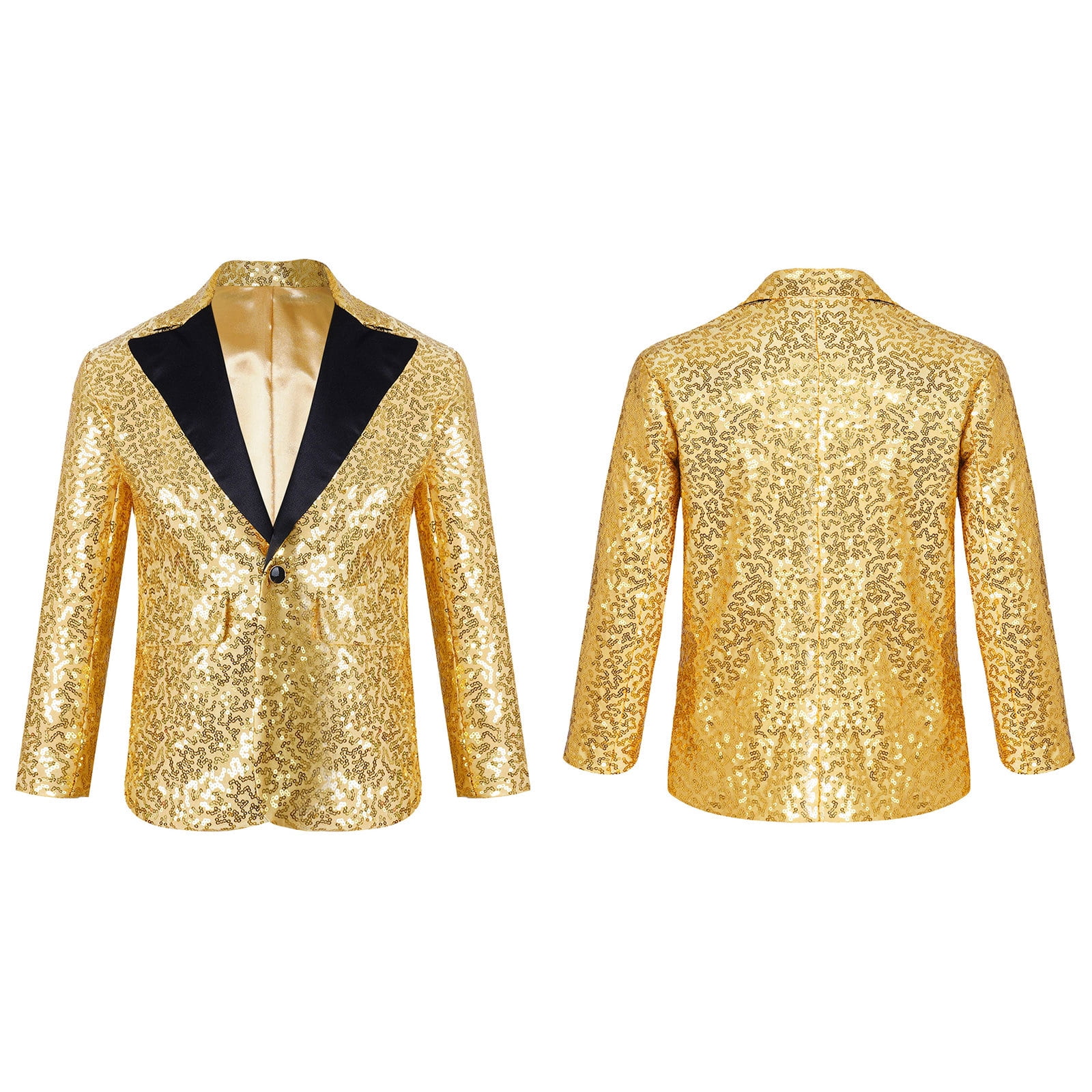 Aislor Kids Boys Shiny Sequins Suit Jacket Coat Blazer Formal Tuxedo ...