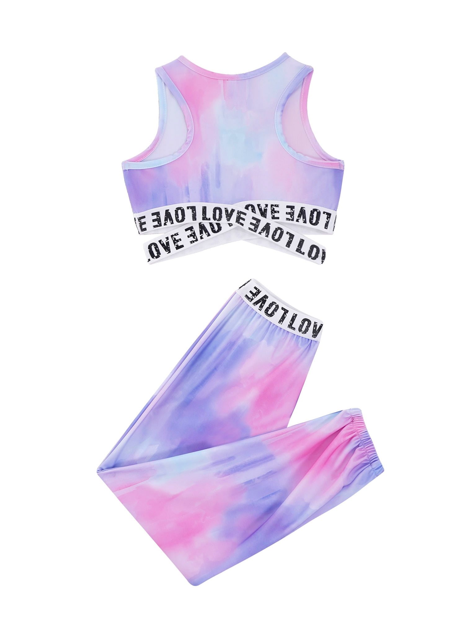 Aislor Kids Girls 2PCS Gymnastics Exercise Tracksuit Outfit Crop Top ...