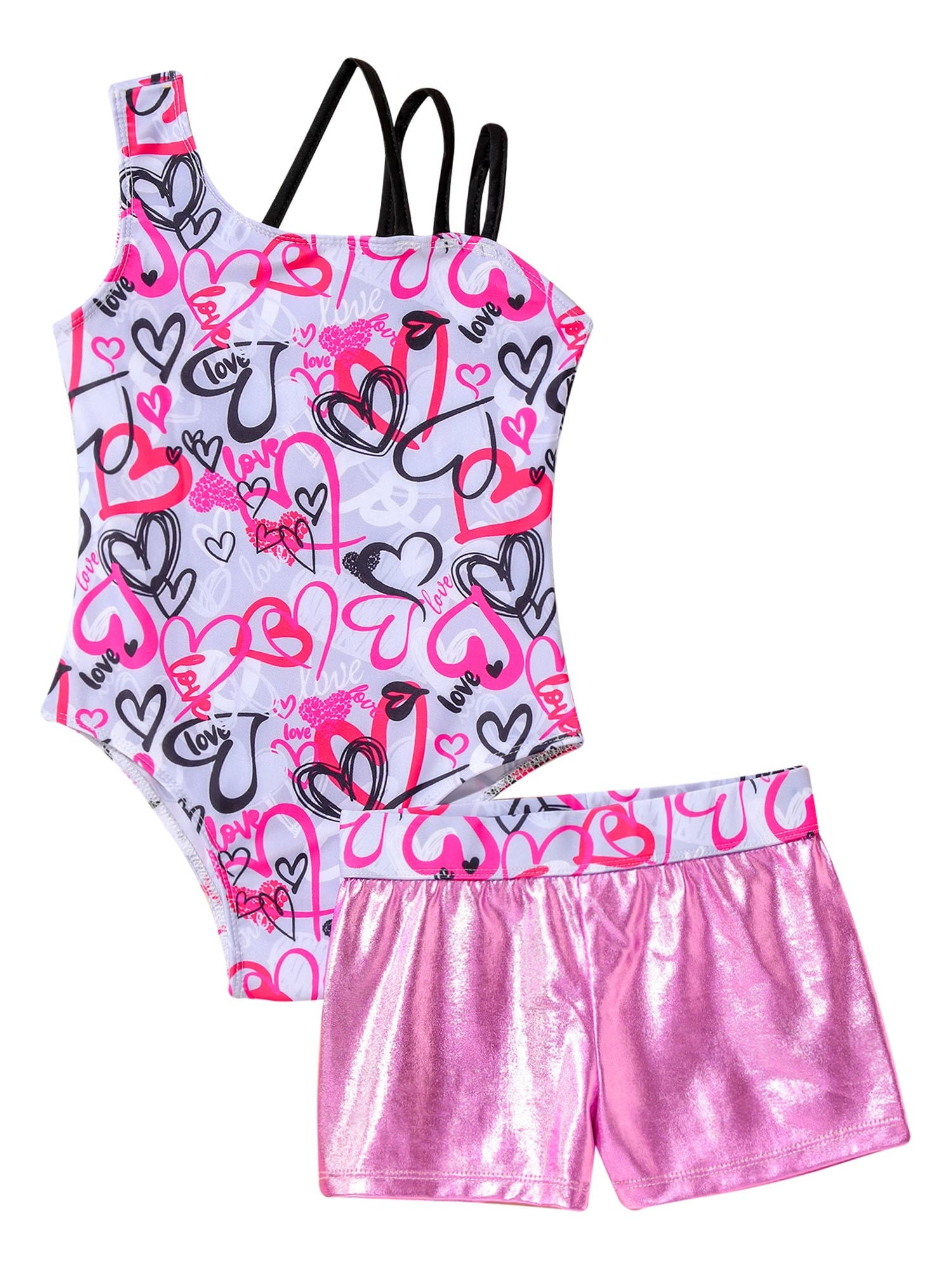 Aislor Kids Girls 2Pcs Gymnastics Dance Sleeveless Leopard Leotard with ...