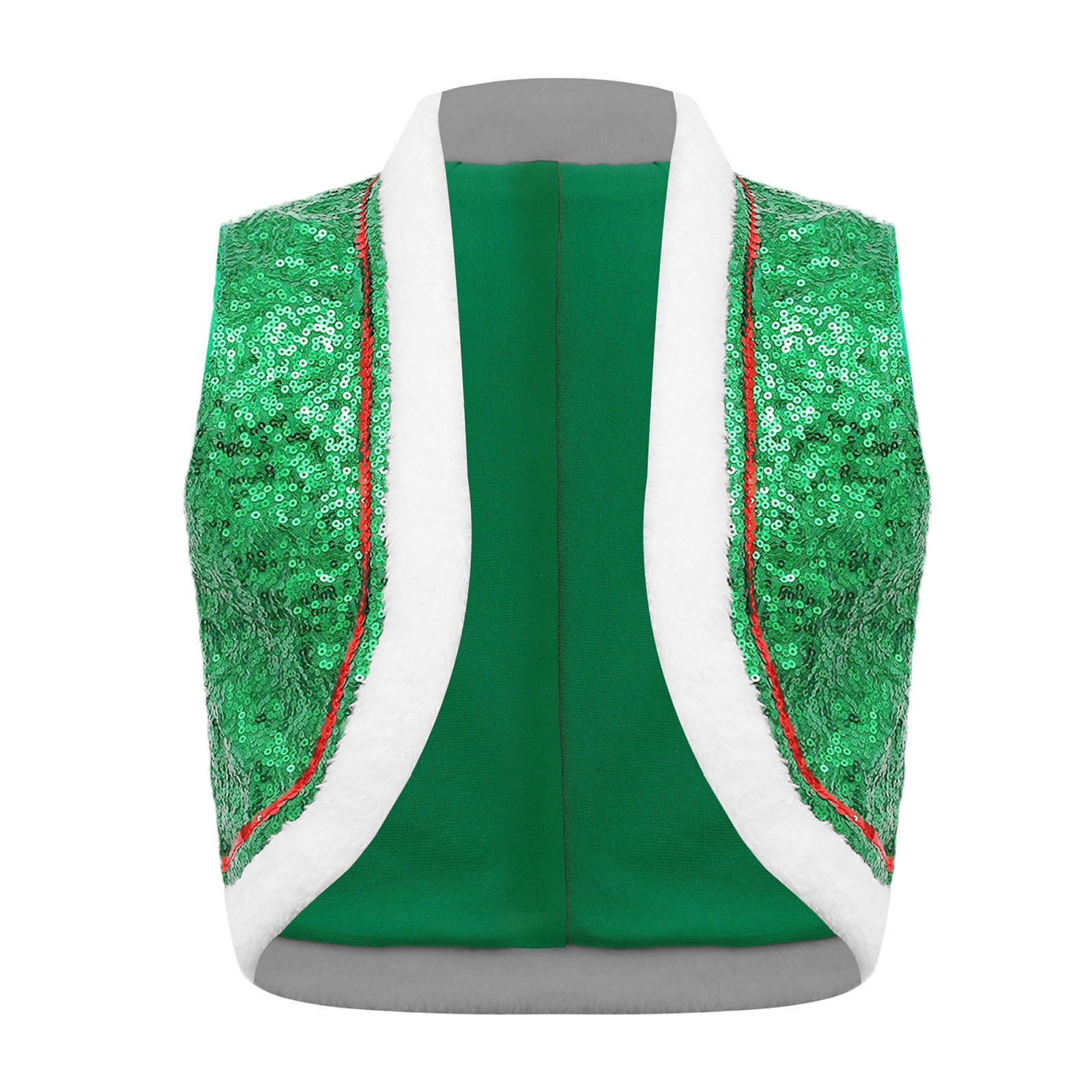 Aislor Kids Girls Boys Shiny Sequins Xmas Santa Elf Vest Christmas ...