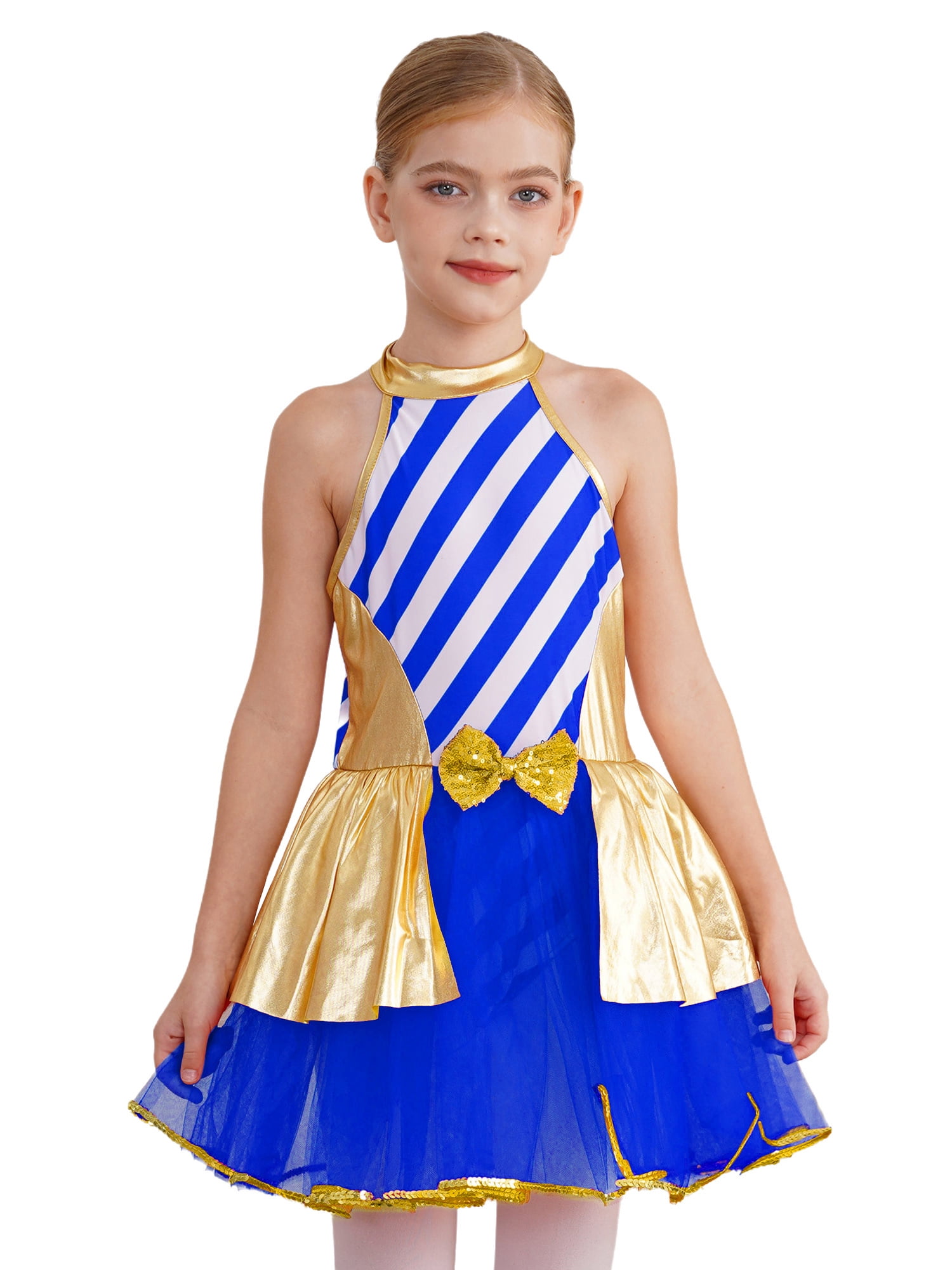 Aislor Kids Girls Candy Cane Striped Sequins Ballet Figure Ice Skating ...