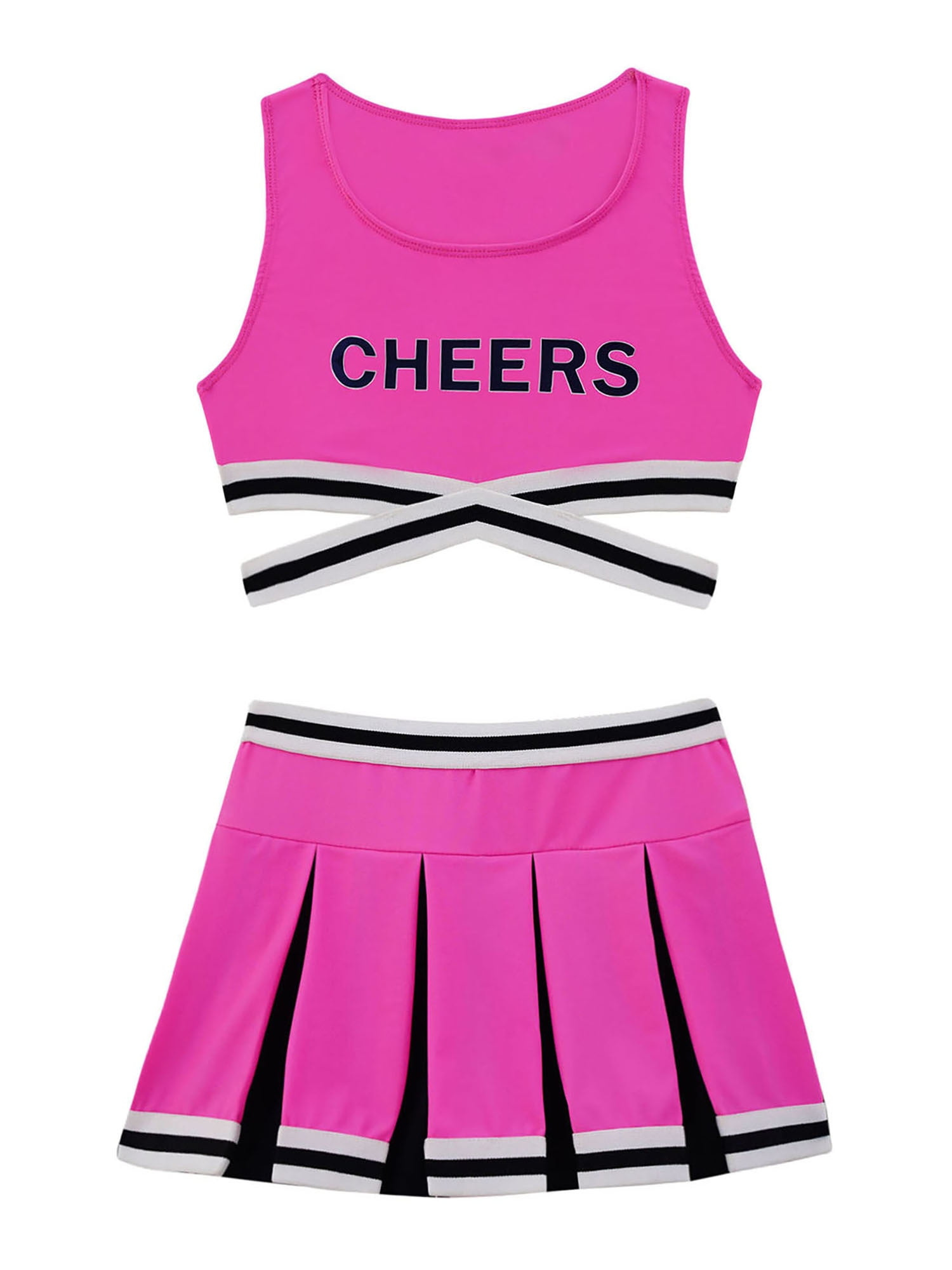 Aislor Kids Girls Cheerleading Outfit Crop Top and Skirt Set Gymnastic ...