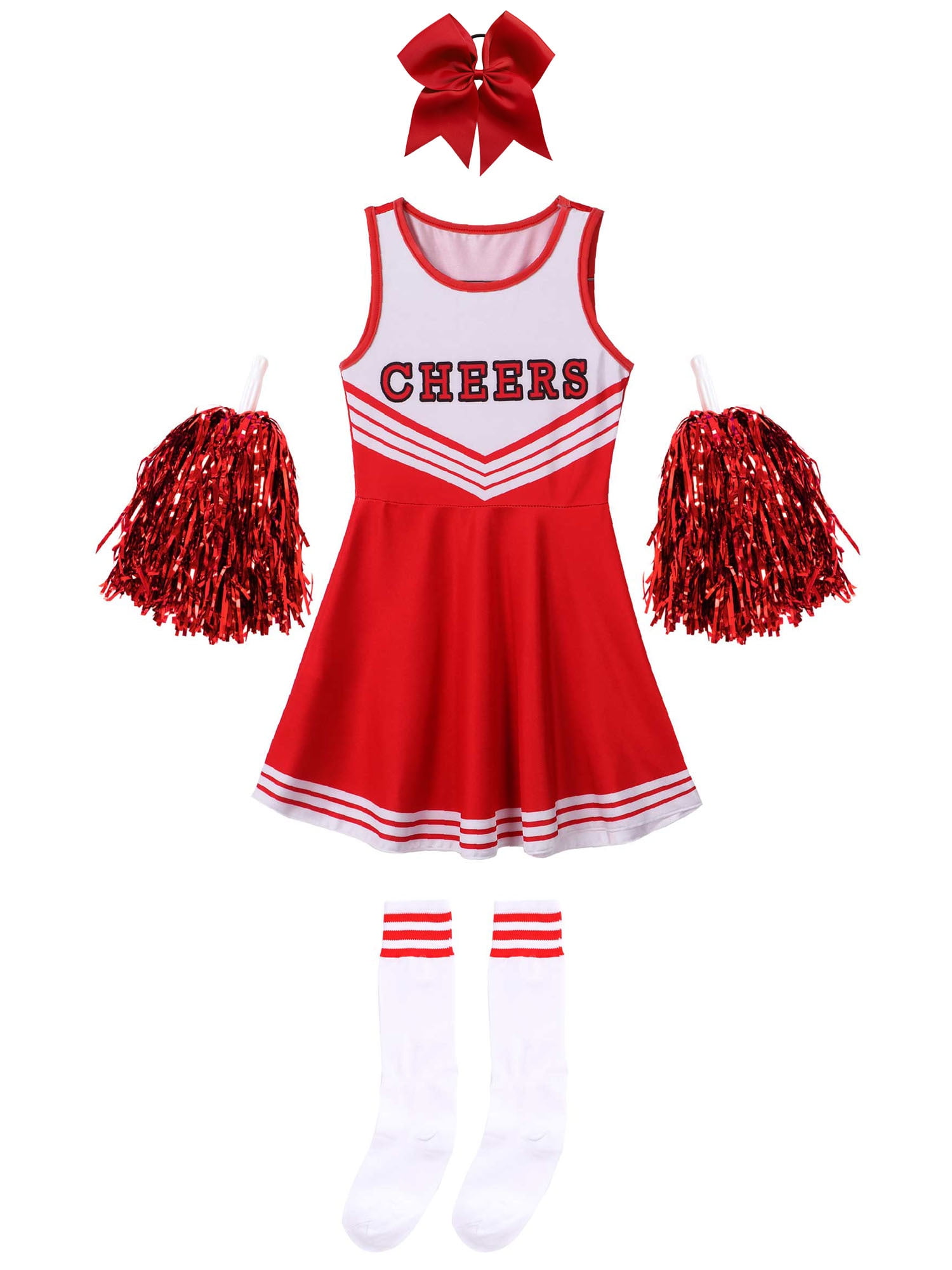 Aislor Kids Girls Cheerleading Uniform Outfit Set Sleeveless Cheer ...
