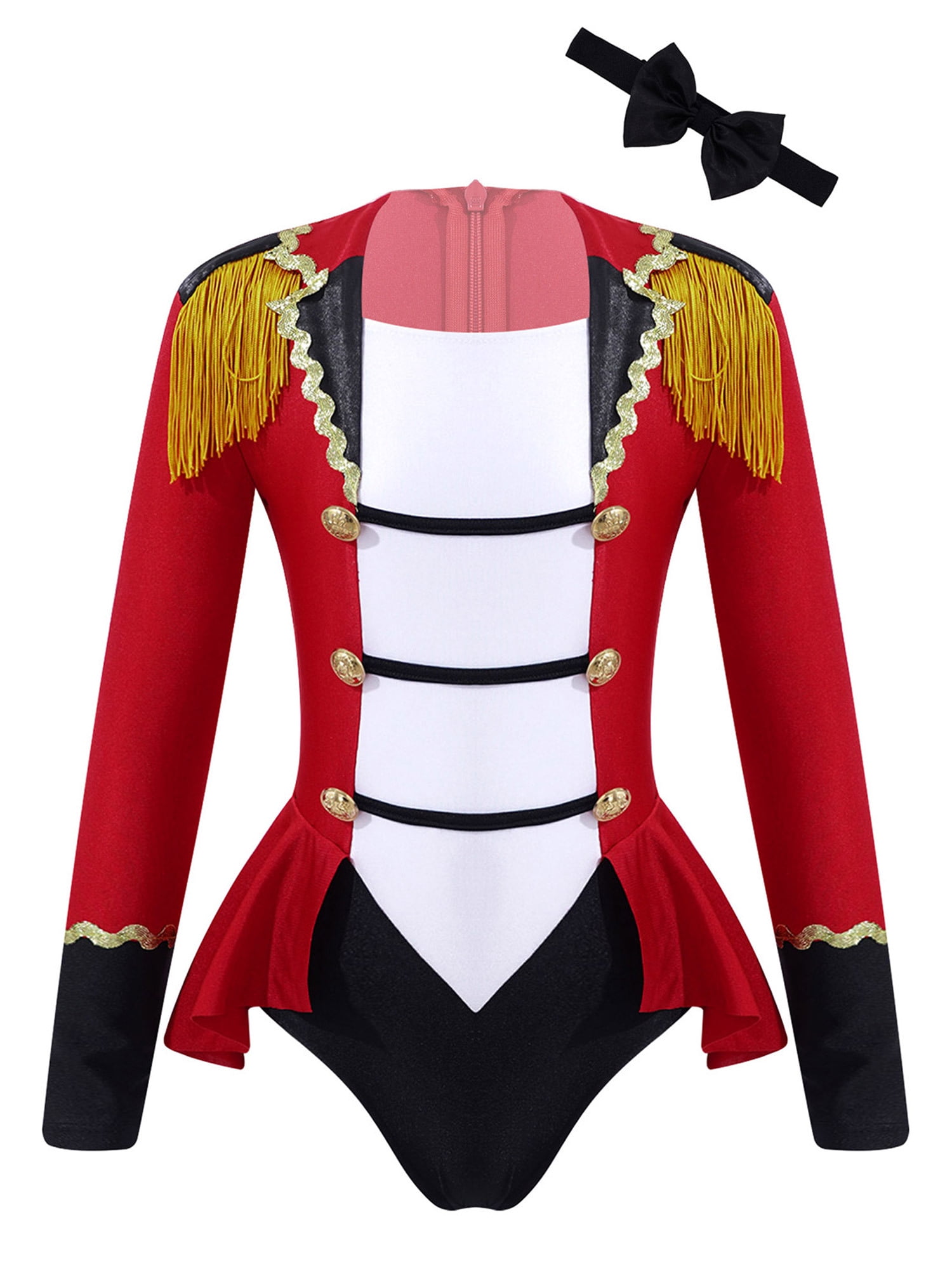 Aislor Kids Girls Circus Ringmaster Costume Tassel Leotard Bodysuit ...