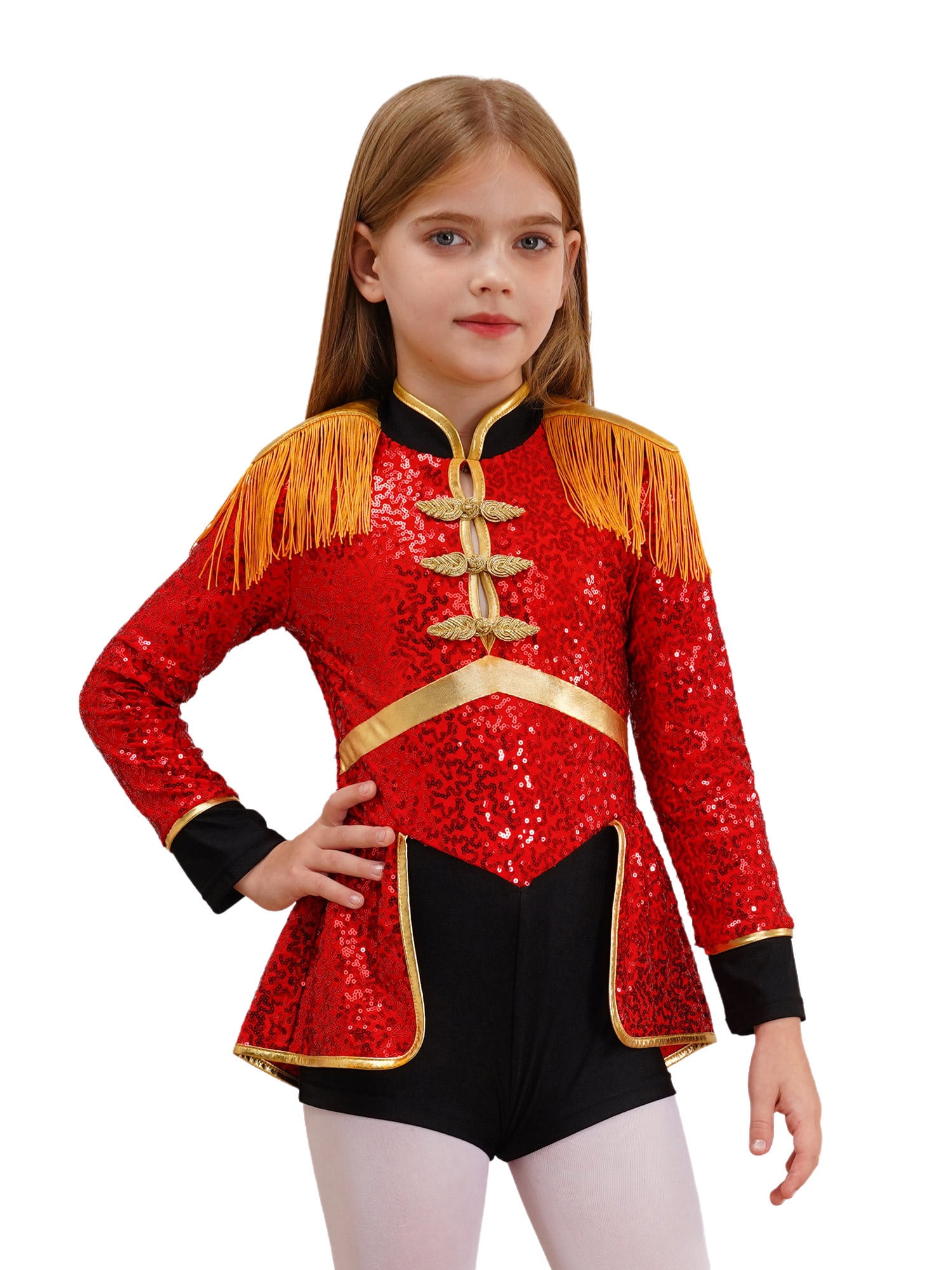 Aislor Kids Girls Circus Ringmaster Tassel Leotard Dress Halloween Lion ...
