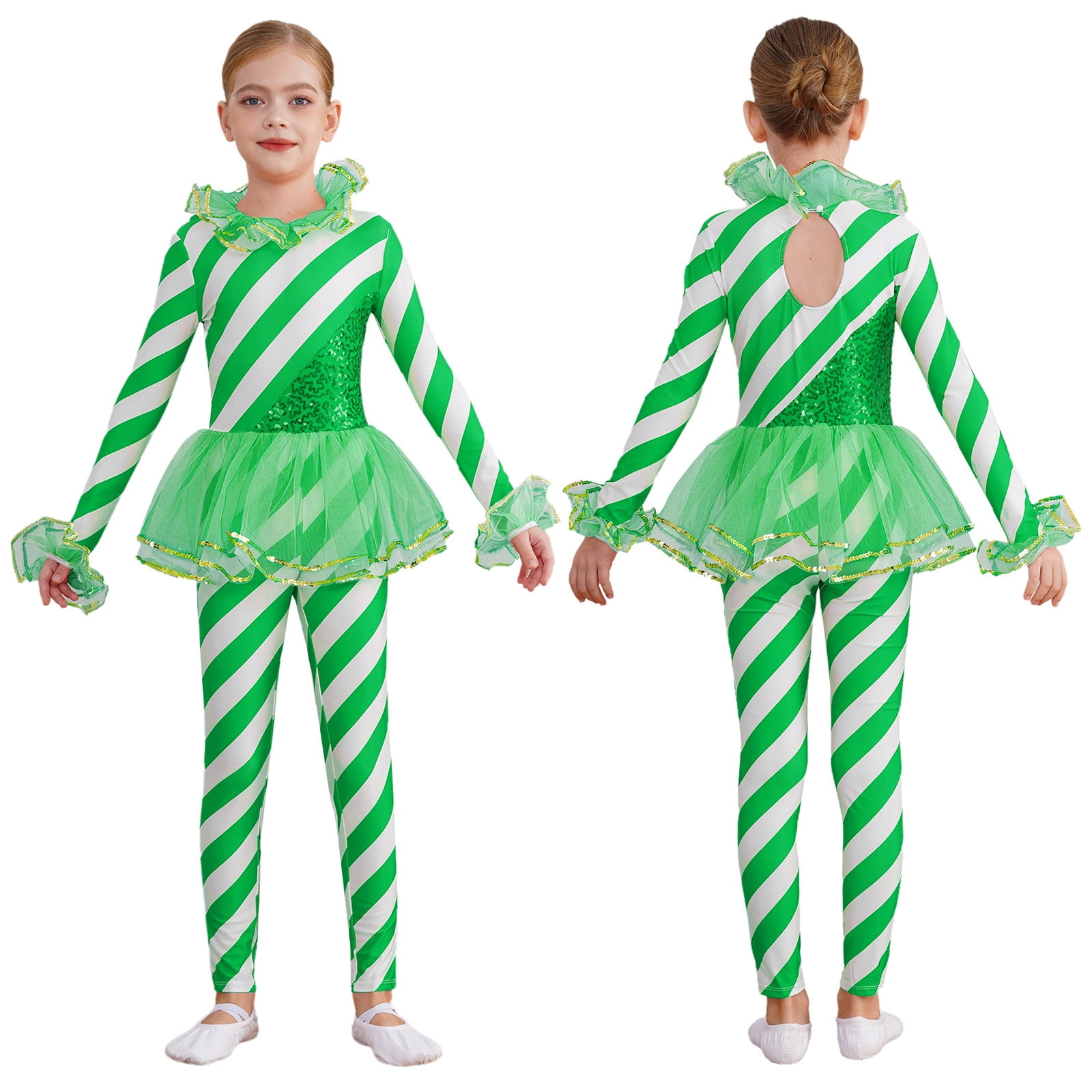 Aislor Kids Girls Dance Unitard Long Sleeve Gymnastics Leotard Full ...