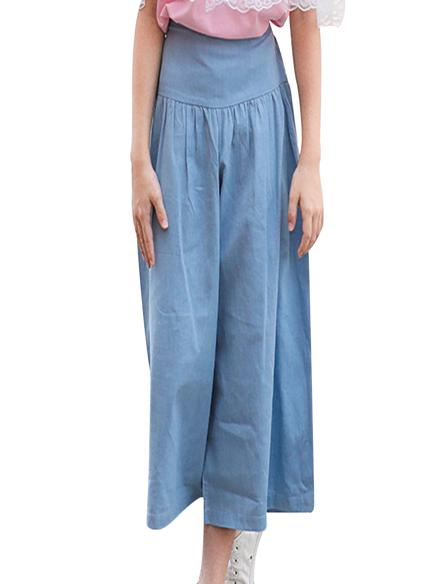 Aislor Kids Girls Fashion Jeans Solid Color Denim Pant Trousers Wide ...