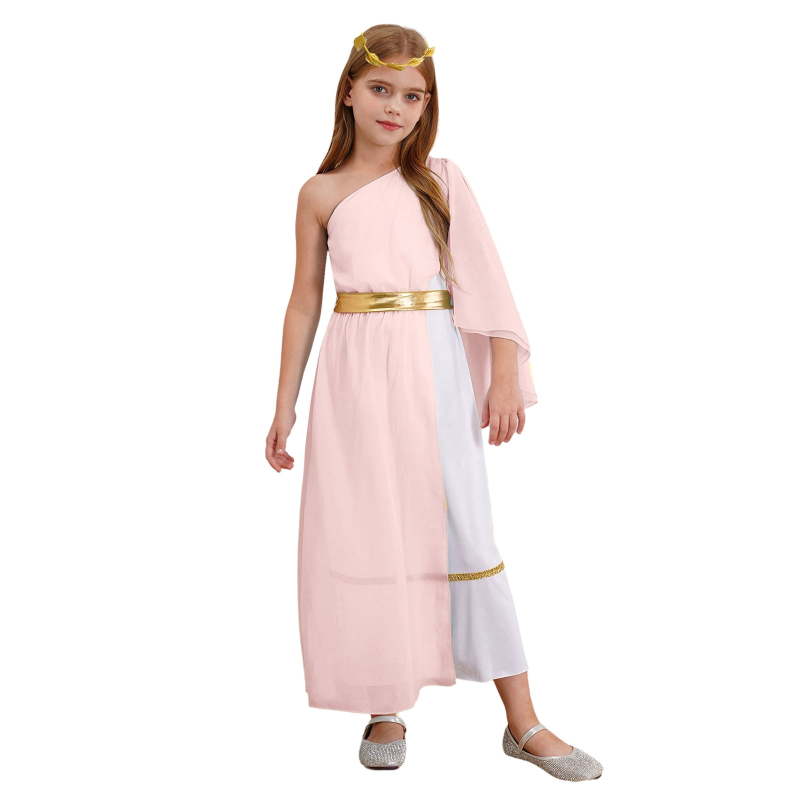Aislor Kids Girls Greek Princess Toga with Headband One Shoulder ...