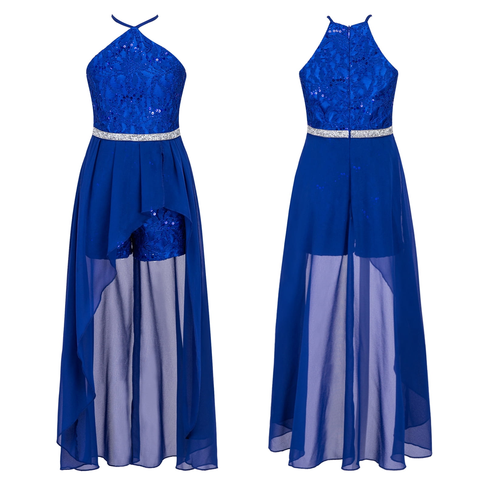 Aislor Kids Girls Halter Lace Junior Bridesmaid Dresses Wedding Party ...