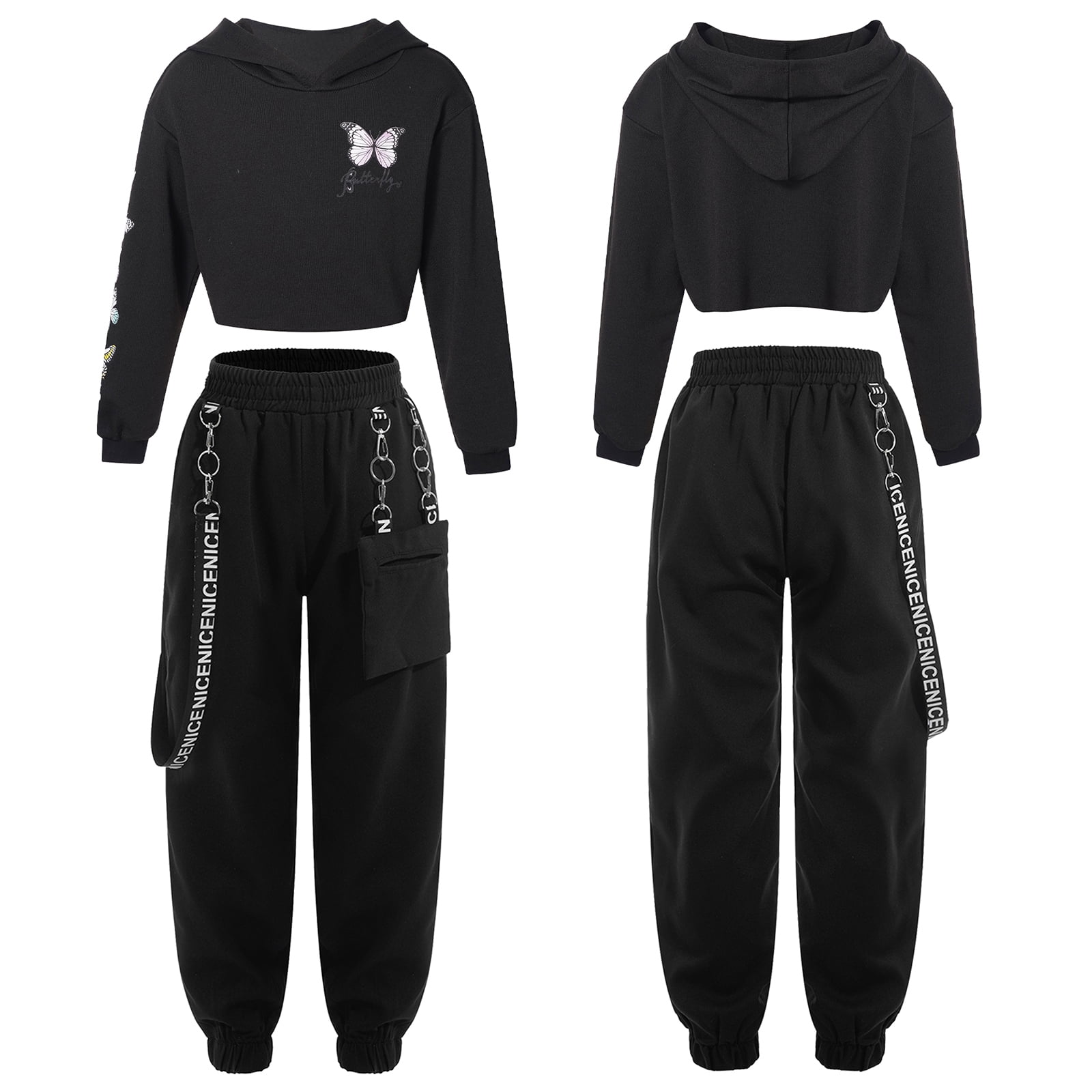 Aislor Kids Girls Long Sleeve Hooded Sweatshirt Tops with Sweatpants ...