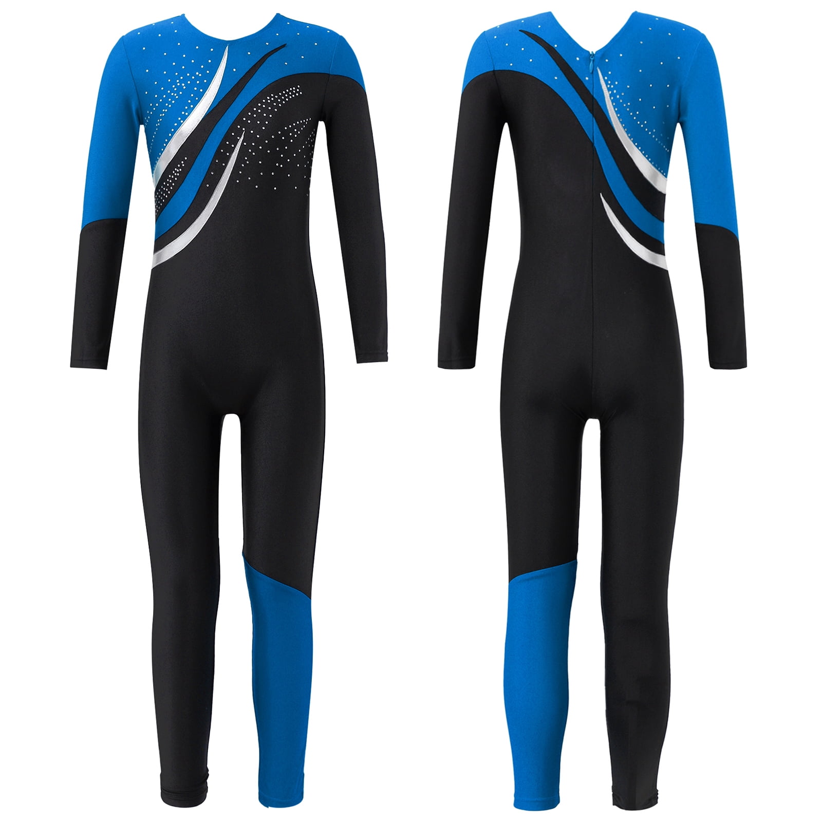 Aislor Kids Girls Long Sleeves Gymnastics Exercise Leotard Unitard ...