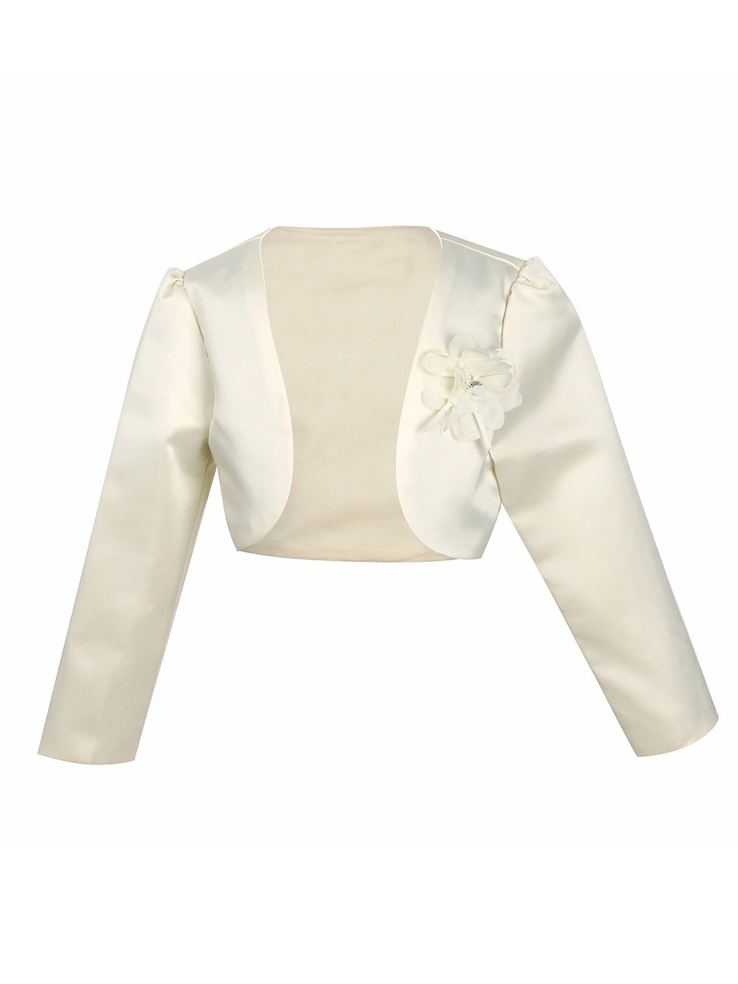 Aislor Kids Girls Long Sleeves Short Bolero Flower Girl Shrug Cardigan ...