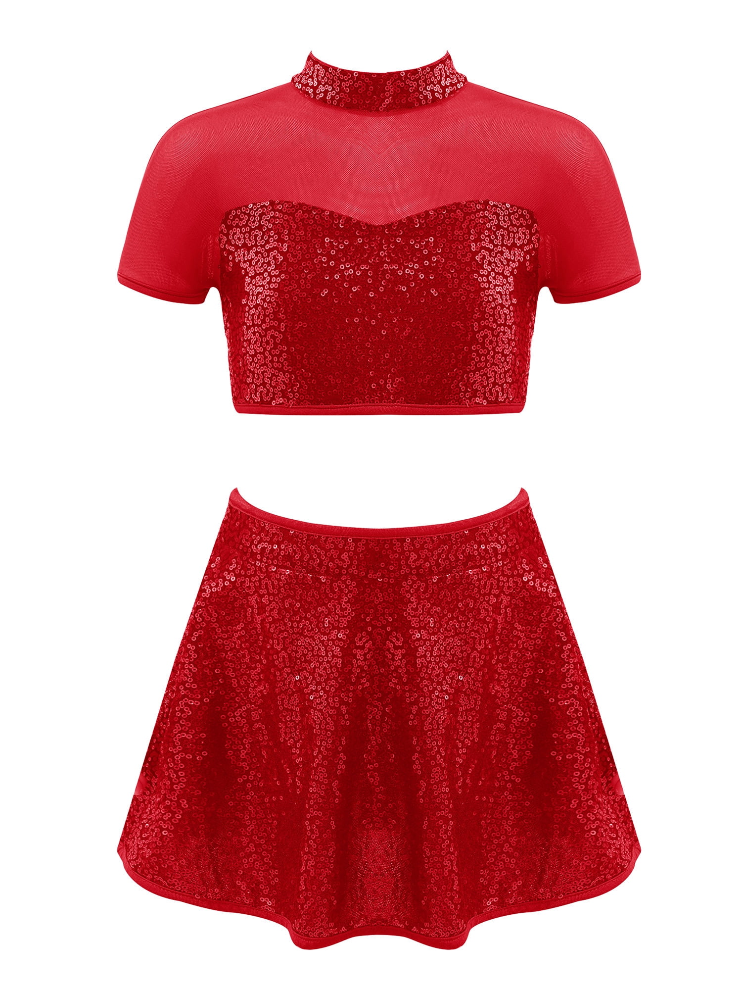 Aislor Kids Girls Lyrical Dance Suit Ballet Figure Skating Dancewear ...