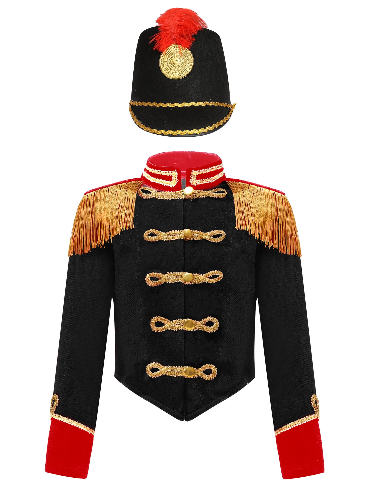 Aislor Kids Girls Royal Guard Cosplay Costume Drum Marching Band Uniform Ringmaster Jacket and ...