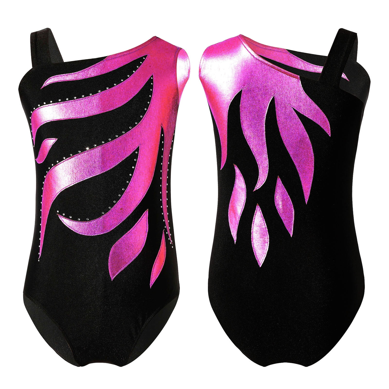 Aislor Kids Girls Shiny Diamond Sleeveless Gymnastics Leotard Tank ...