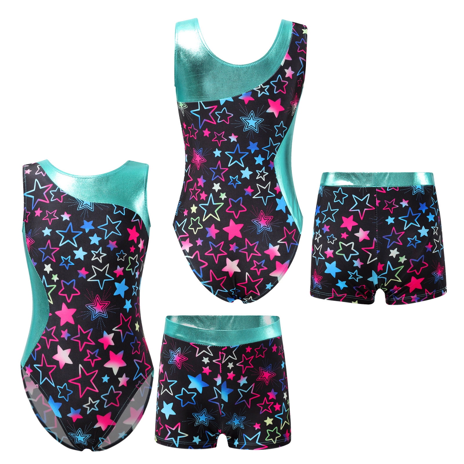 Aislor Kids Girls 2 Piece Athletic Outfit Gymnastics Dance Leotard with ...