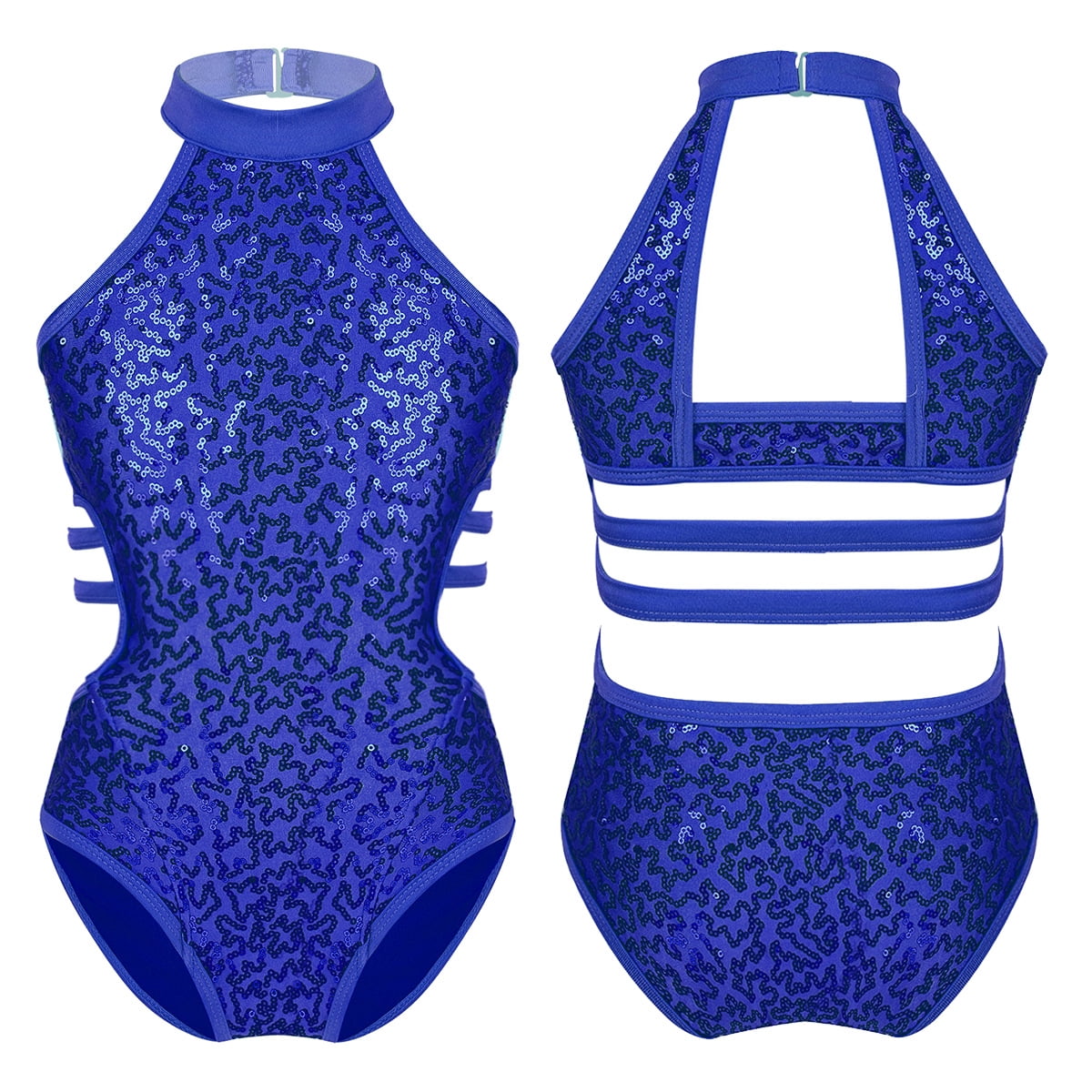 Aislor Kids Girls Sleeveless Sequins One-piece Gymnastics Leotard ...