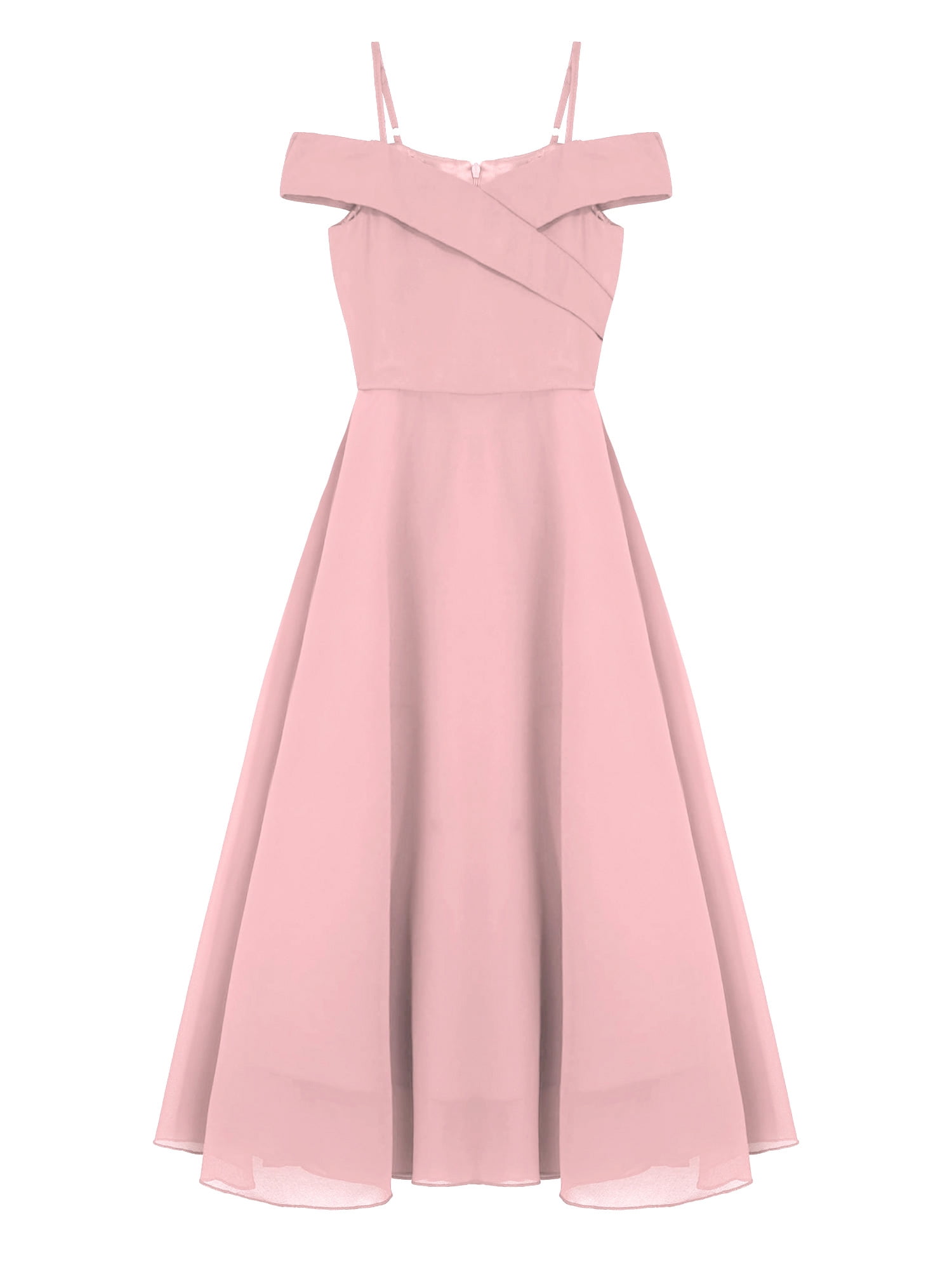 Aislor Kids Off Shoulder Flower Girl Dress Adjustable Spaghetti ...