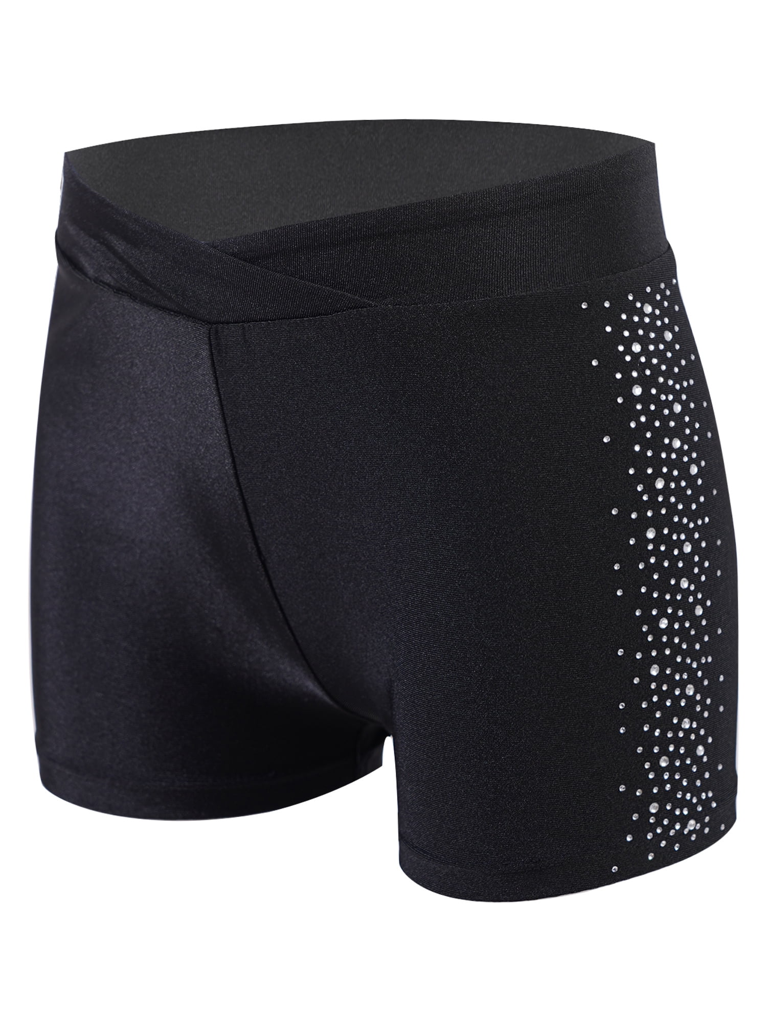 Aislor Kids Sparkle Dance Shorts Rhinestones Figure Ice Skating Shorts ...