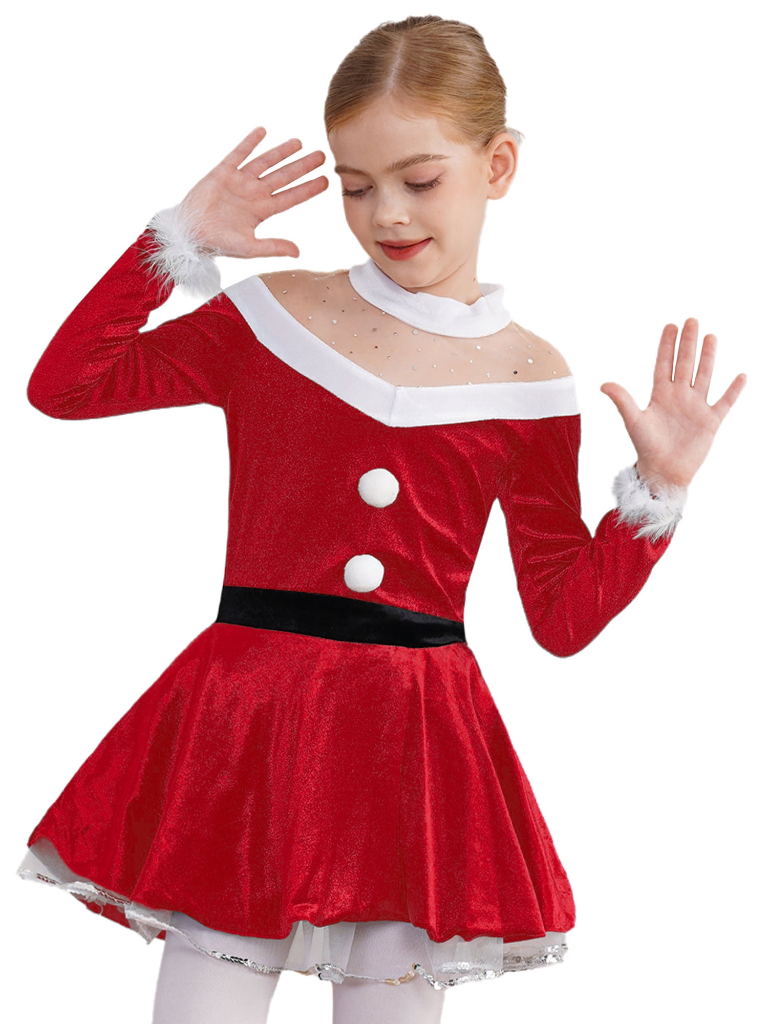 Customer reviews for Aislor Kids Teen Girl Christmas Costume Red Green ...
