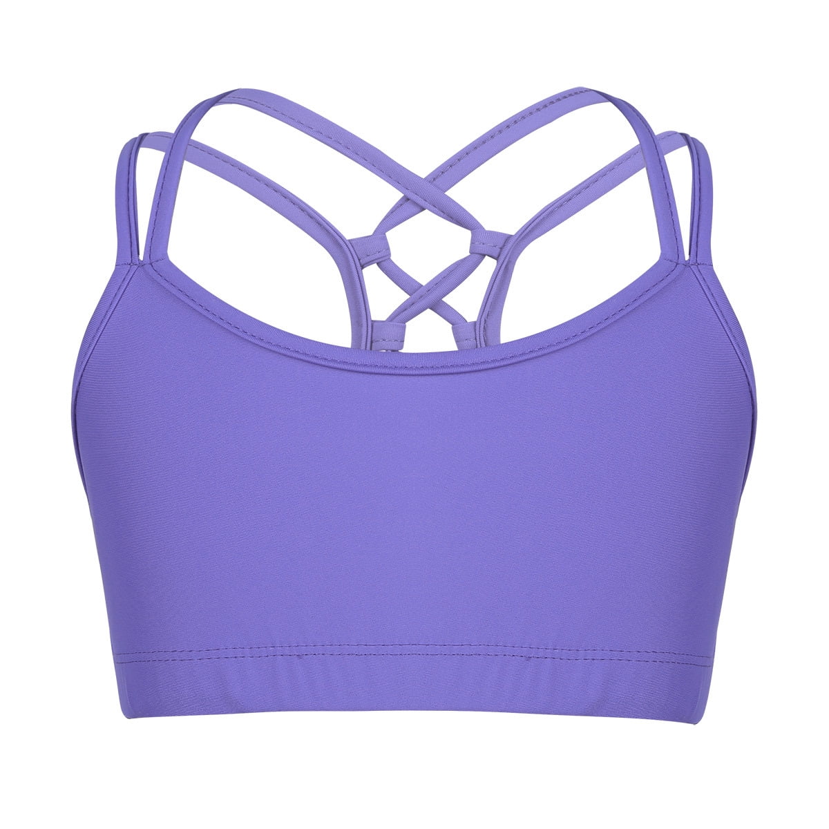 Aislor Kids girls Cirss Cross Back Crop Top Gymnastics Dance Workout ...