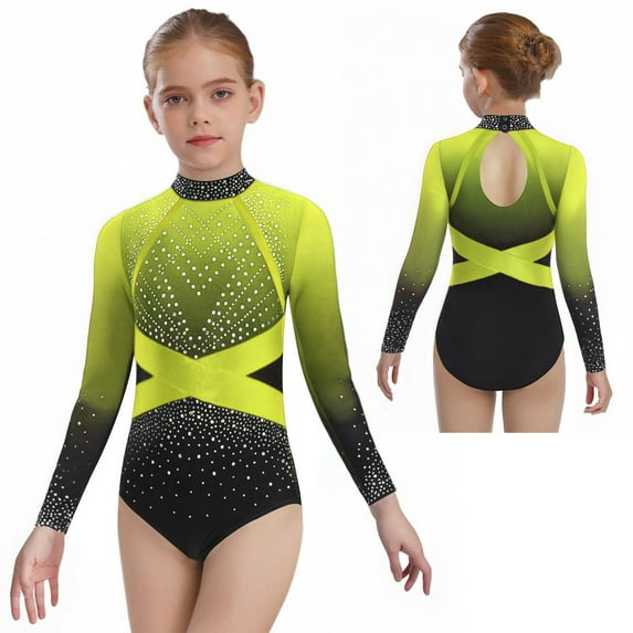 Aislor Leotards for Girls Gymnastics Ballet Dance One Piece Shiny ...